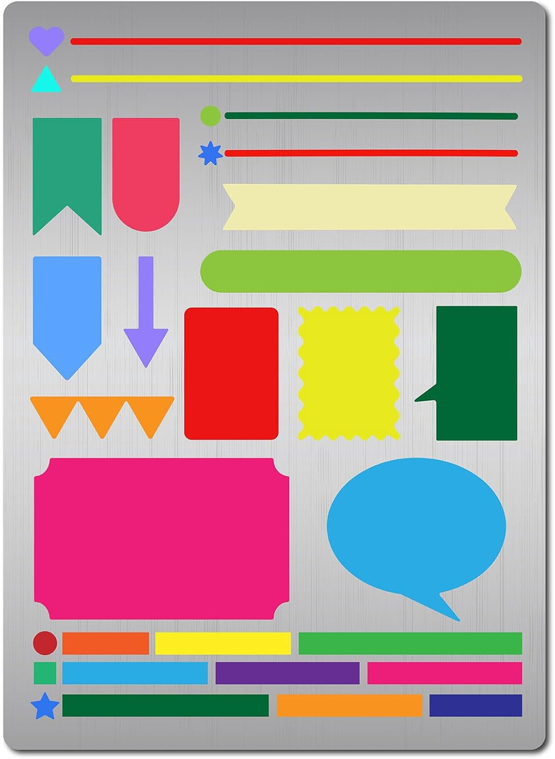 Journaling Metal Stencils Bookmark Planning Drawing Banners Lines Lists ...