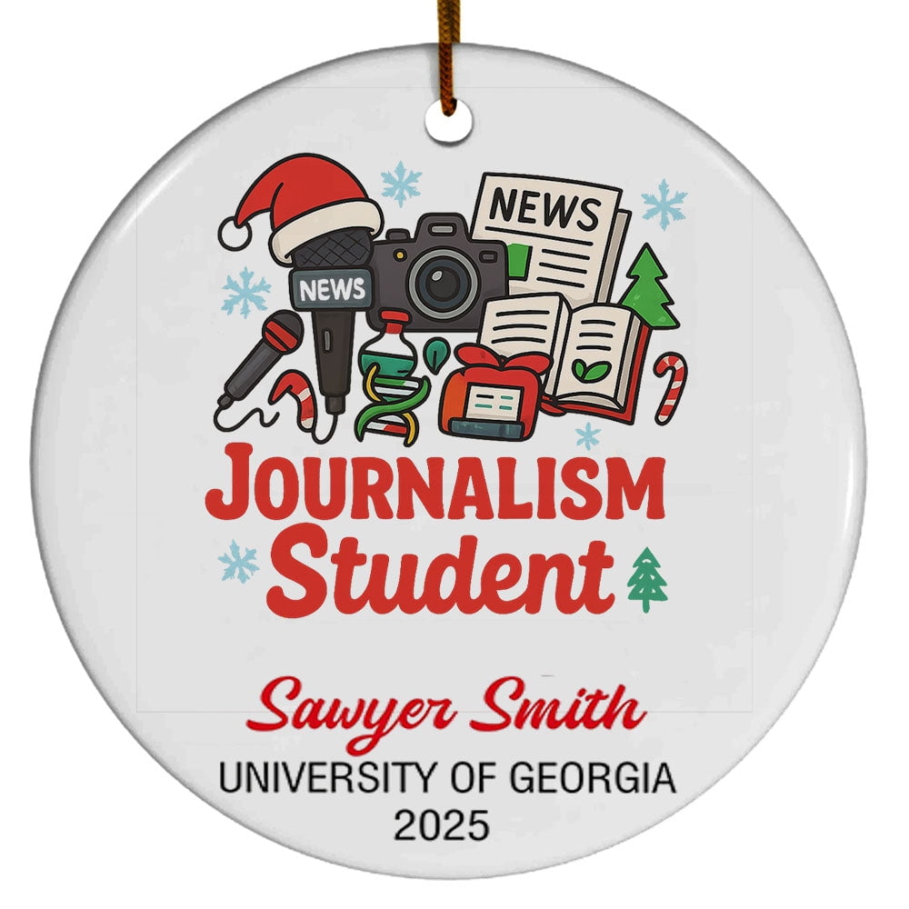 Journalism Student Ornament, Christmas Ornament 2025, Personalized Gift ...