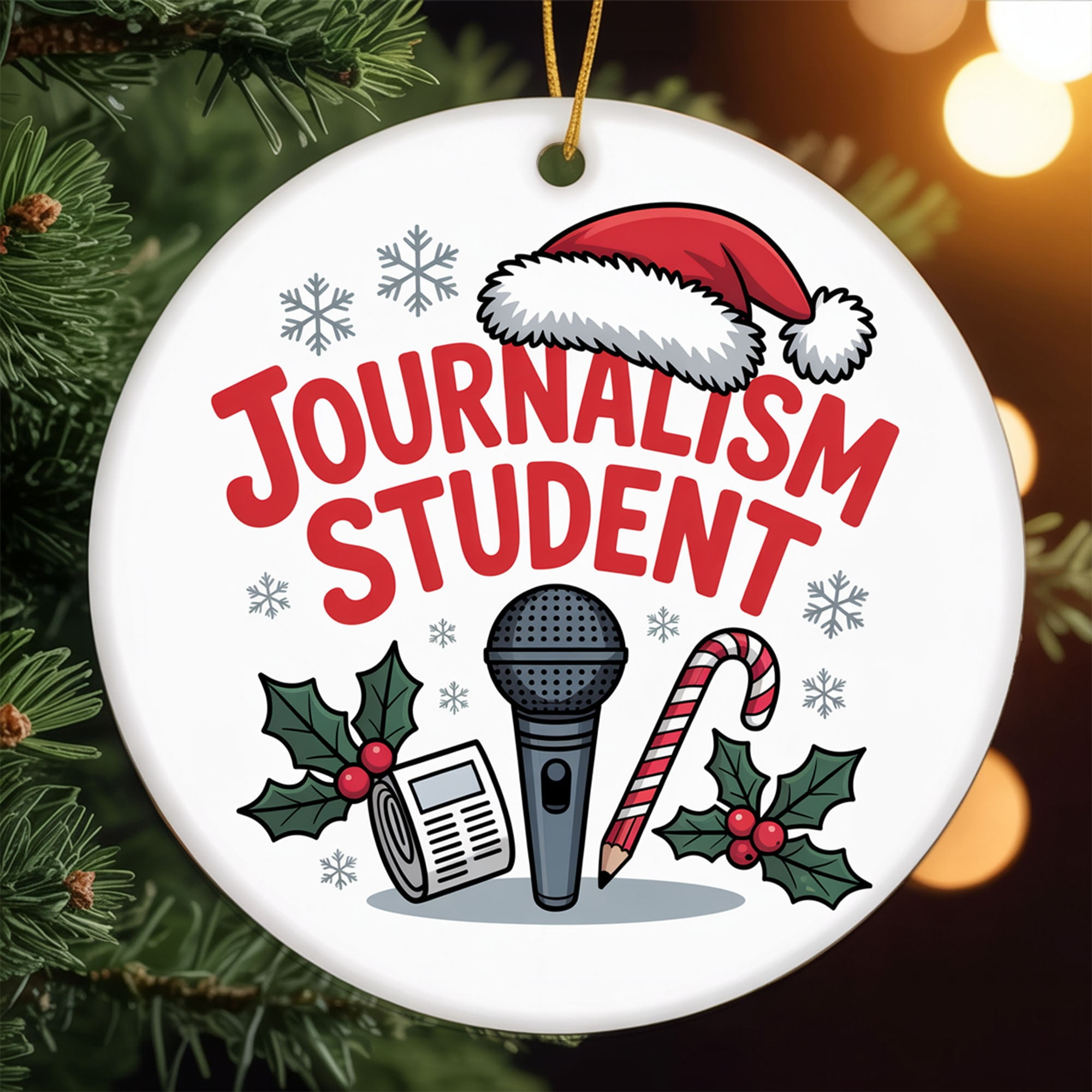 Journalism Student Ornament, Christmas Ornament 2025, Personalized Gift ...