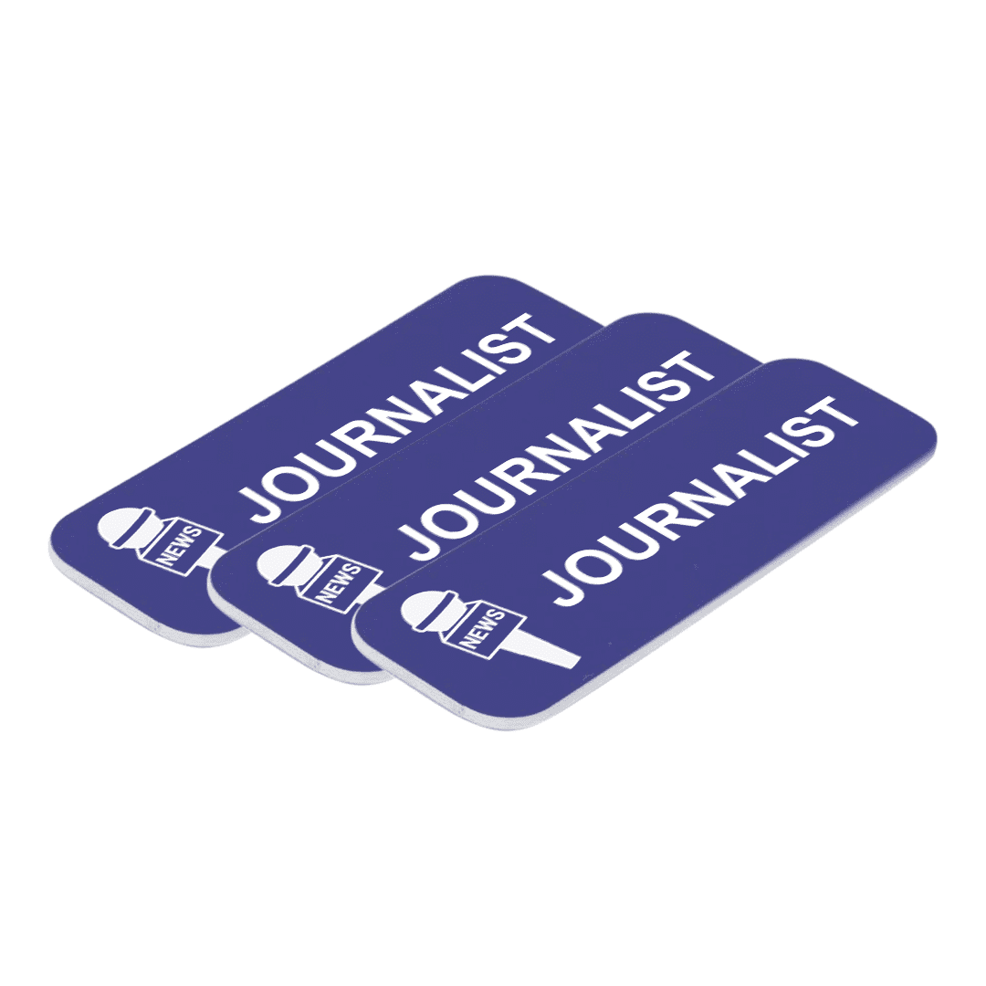 Journalist 1 x 3" Name Tag/Badge, Blue, (3 Pack) - Walmart.com