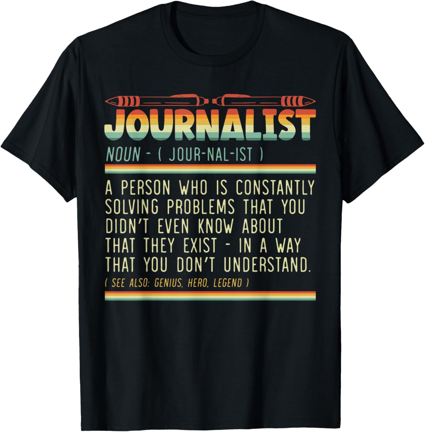 Journalist Definition Headline Correspondent Journalism T-Shirt ...