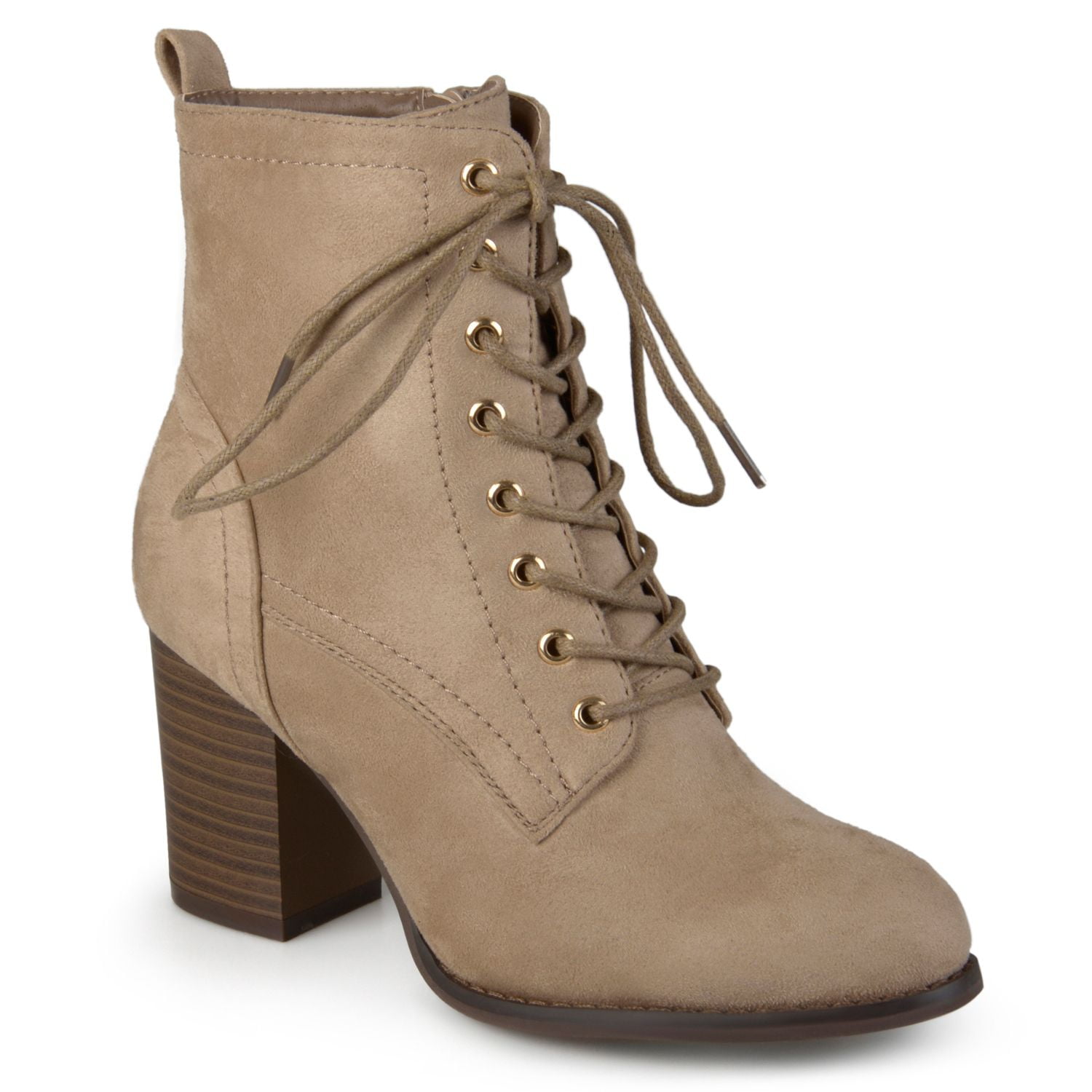 Journee Collection Baylor Women's Block Heel Ankle Boots Color: Taupe ...