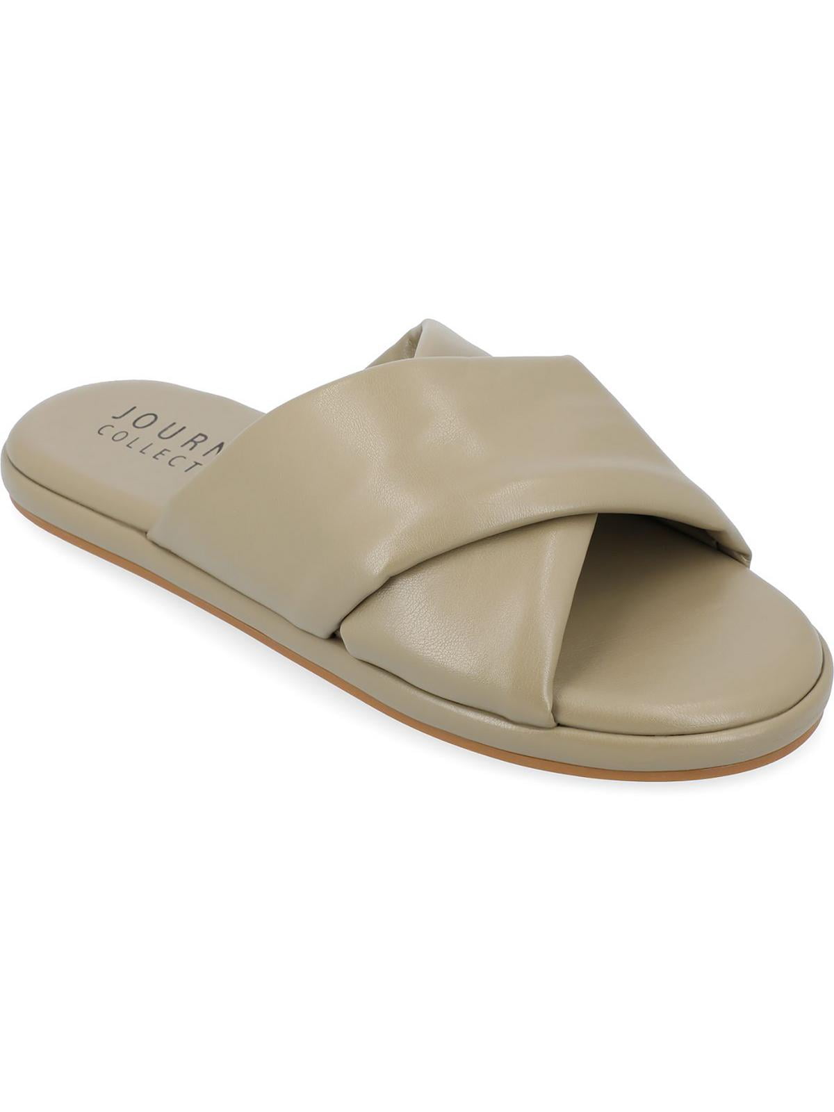 Journee Collection Womens ADDILYNN Round toe Slip on Flatform Sandals ...