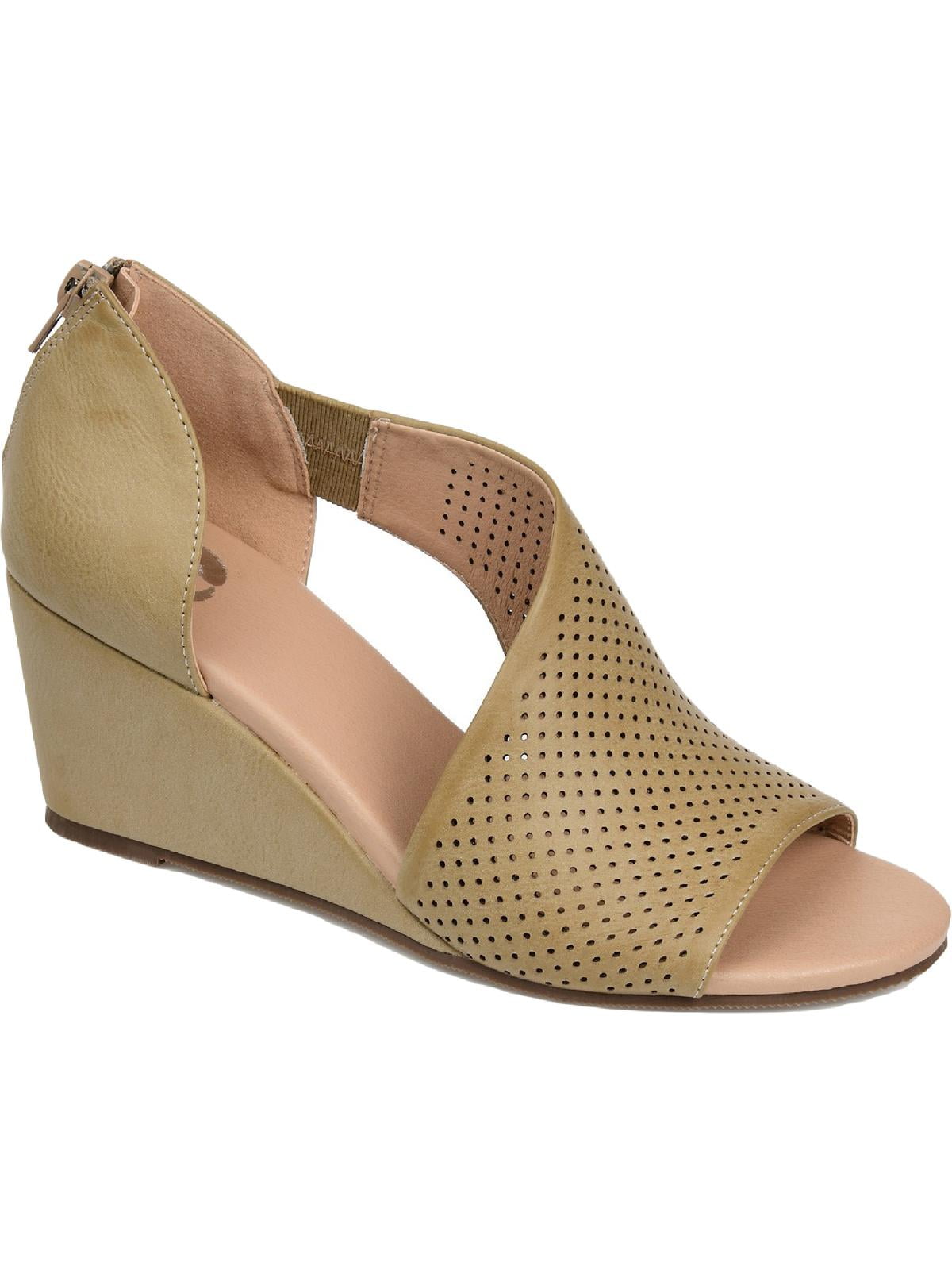 Journee Womens Aretha Tru Comfort Foam Back Heel Zip Peep Toe Wedge ...