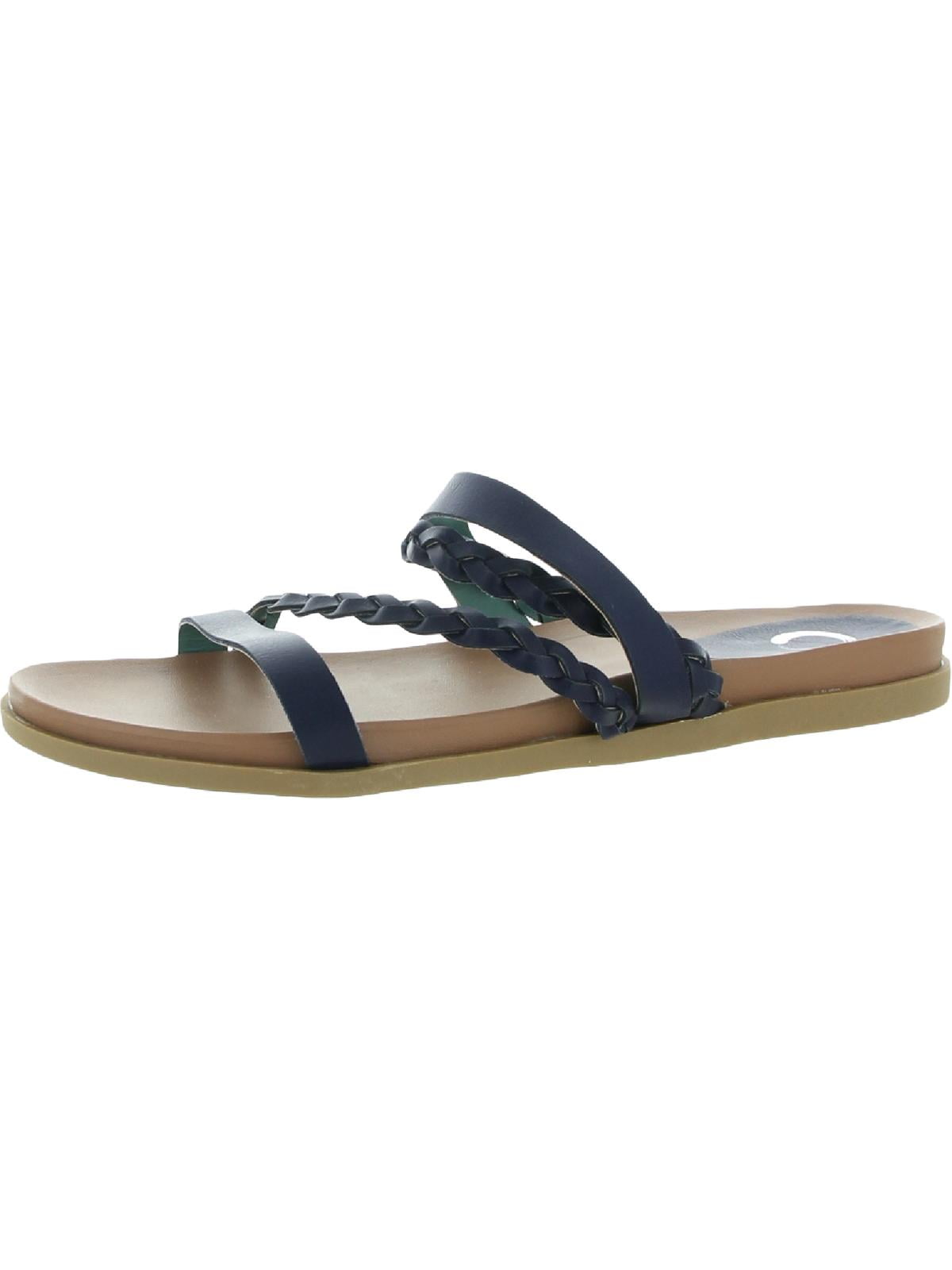 Journee Collection Womens Colette Faux Leather Slip On Flat Sandals ...