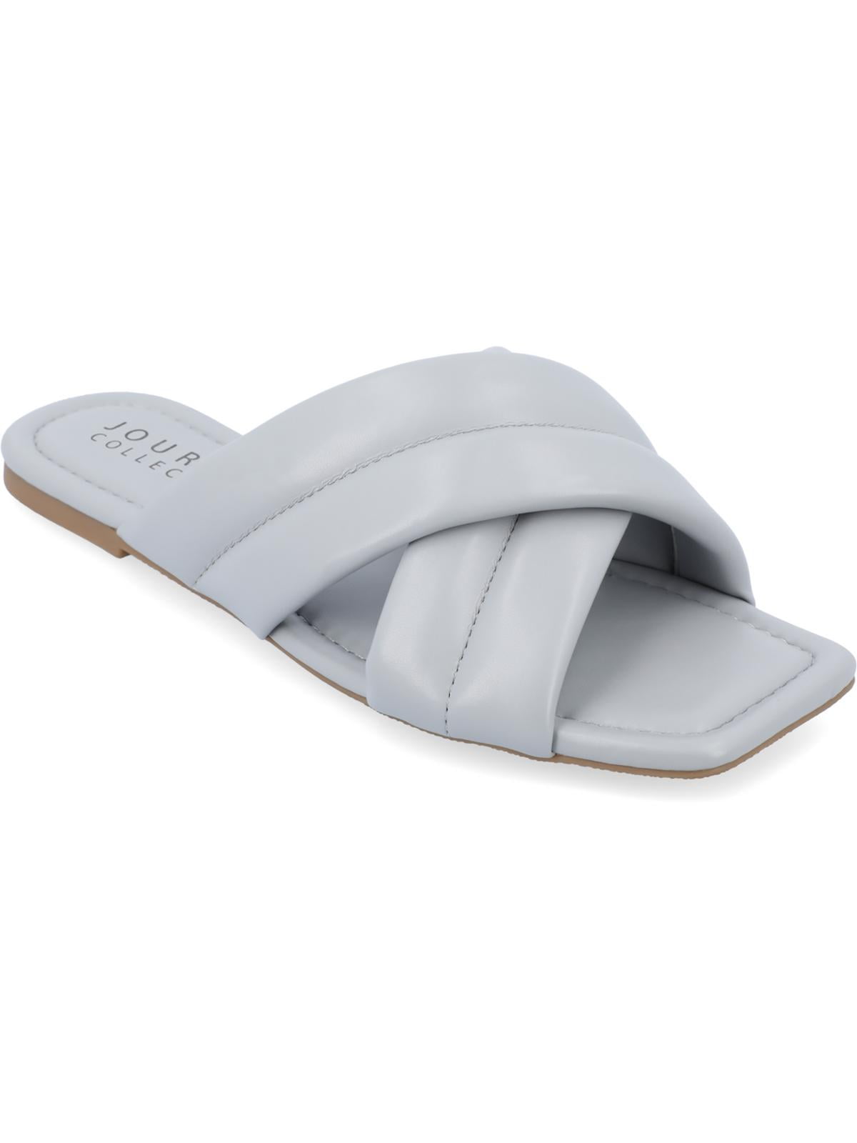 Journee Collection Womens Divyah Tru Comfort Foam Puff Strap Slide ...