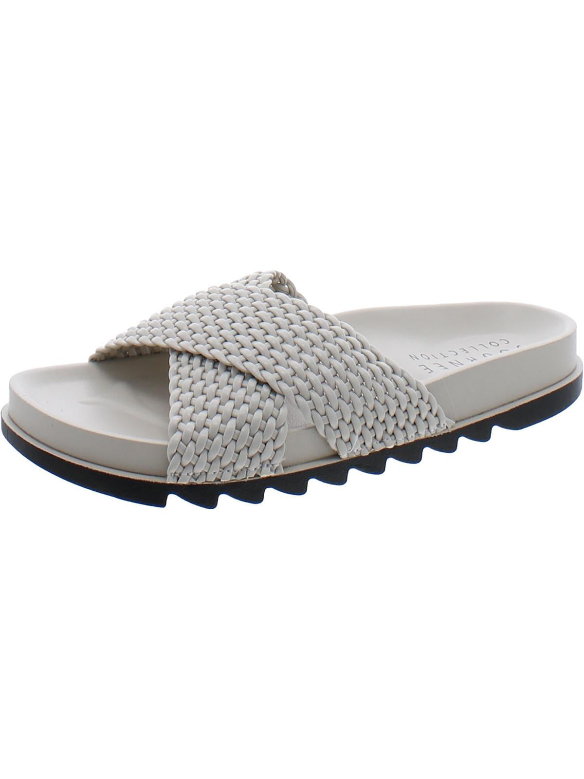 Journee Collection Womens GRETIE Faux Leather Open Toe Slide Sandals ...