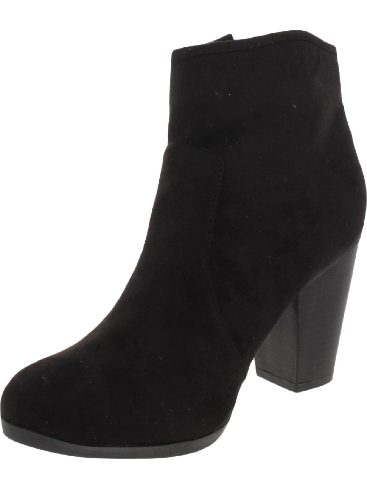 Journee Collection Womens Link Faux Suede Almond Toe Booties - Walmart.com