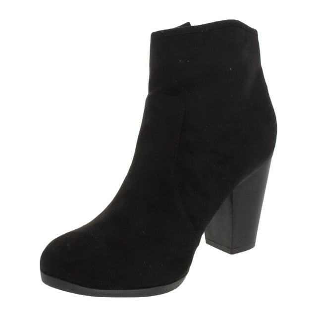 Journee Collection Womens Link Faux Suede Almond Toe Booties - Walmart.com