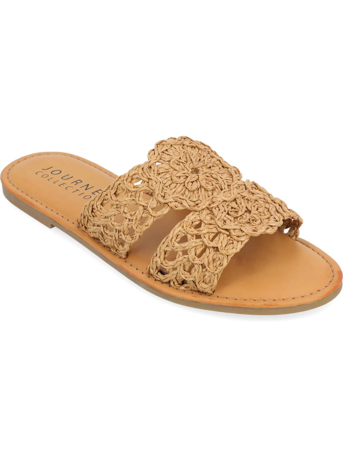 Journee Collection Womens Lissia Open Toe Slip-On Slide Sandals ...