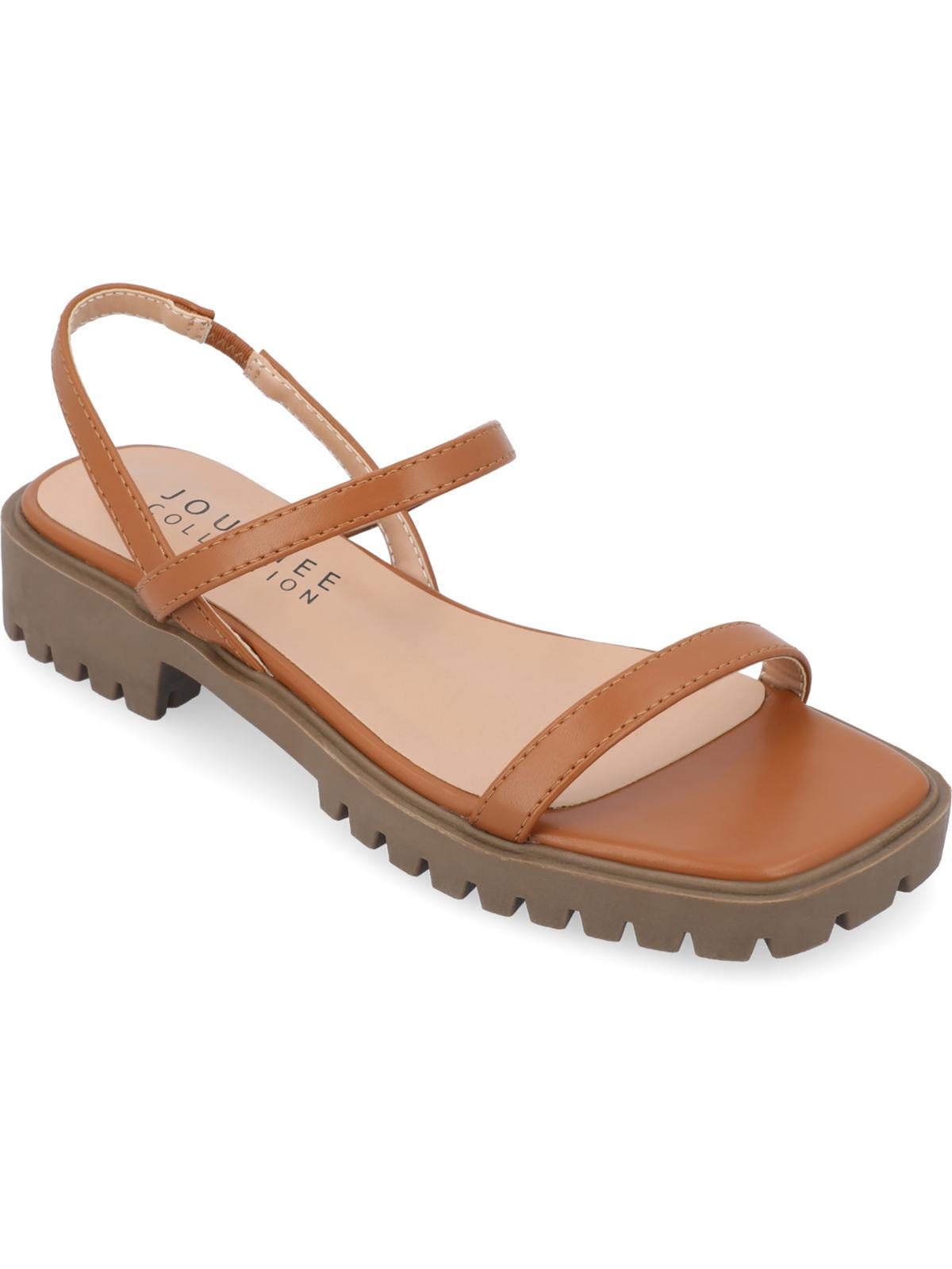 Journee Collection Womens NYLAH Faux Leather Square Toe Platform ...