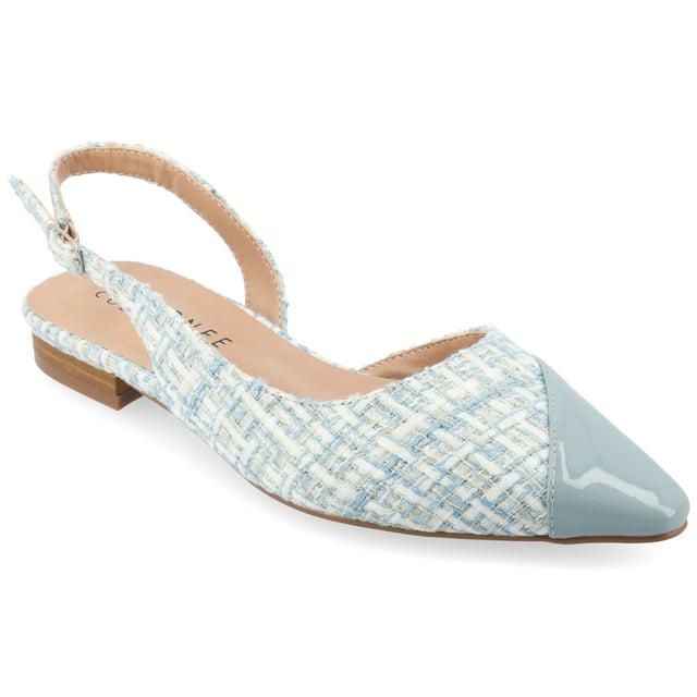Journee Collection Womens Need BLUE Tru Comfort Foam Sling Back Pointed ...