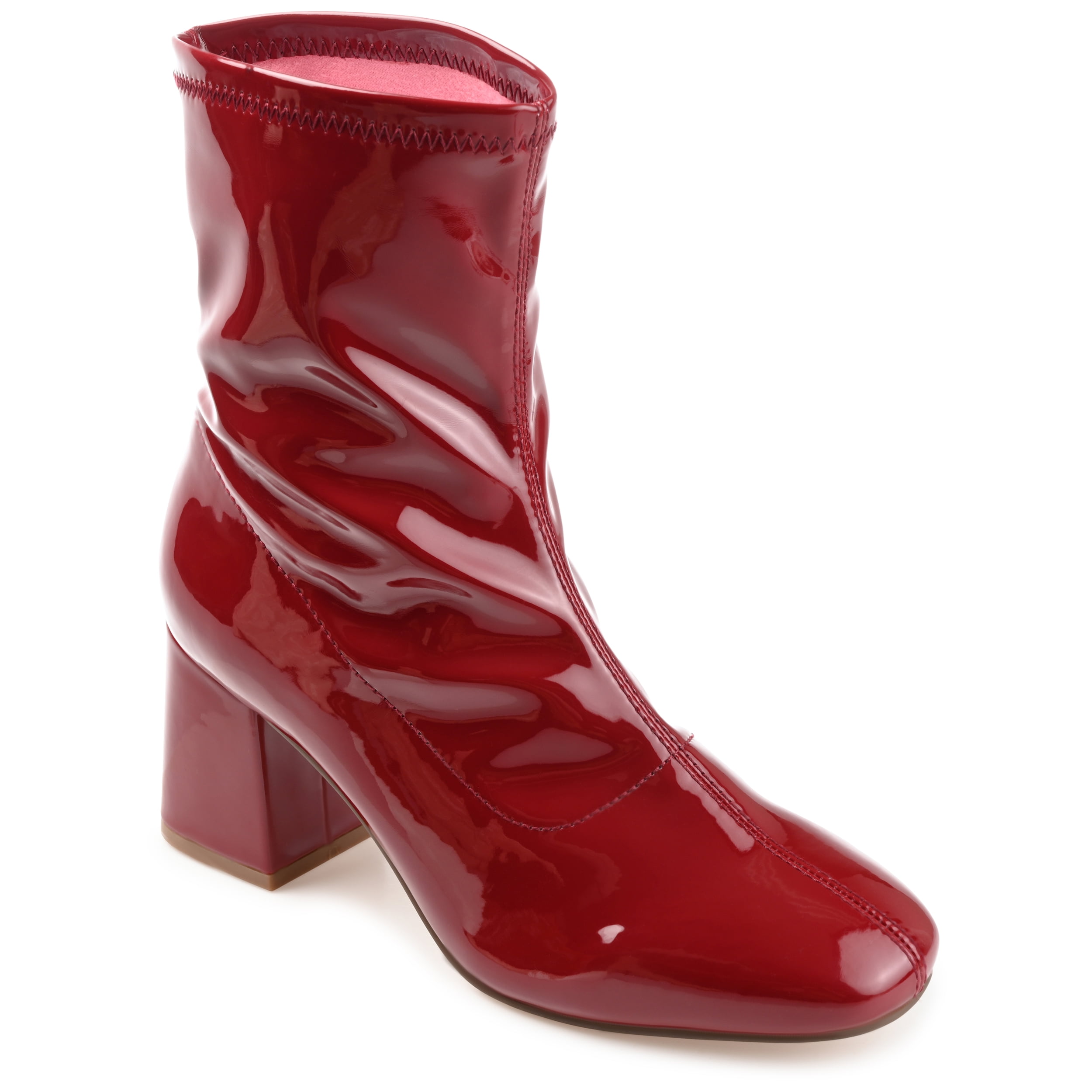 Journee Collection Womens Reice Square Toe Block Heel Ankle Booties ...
