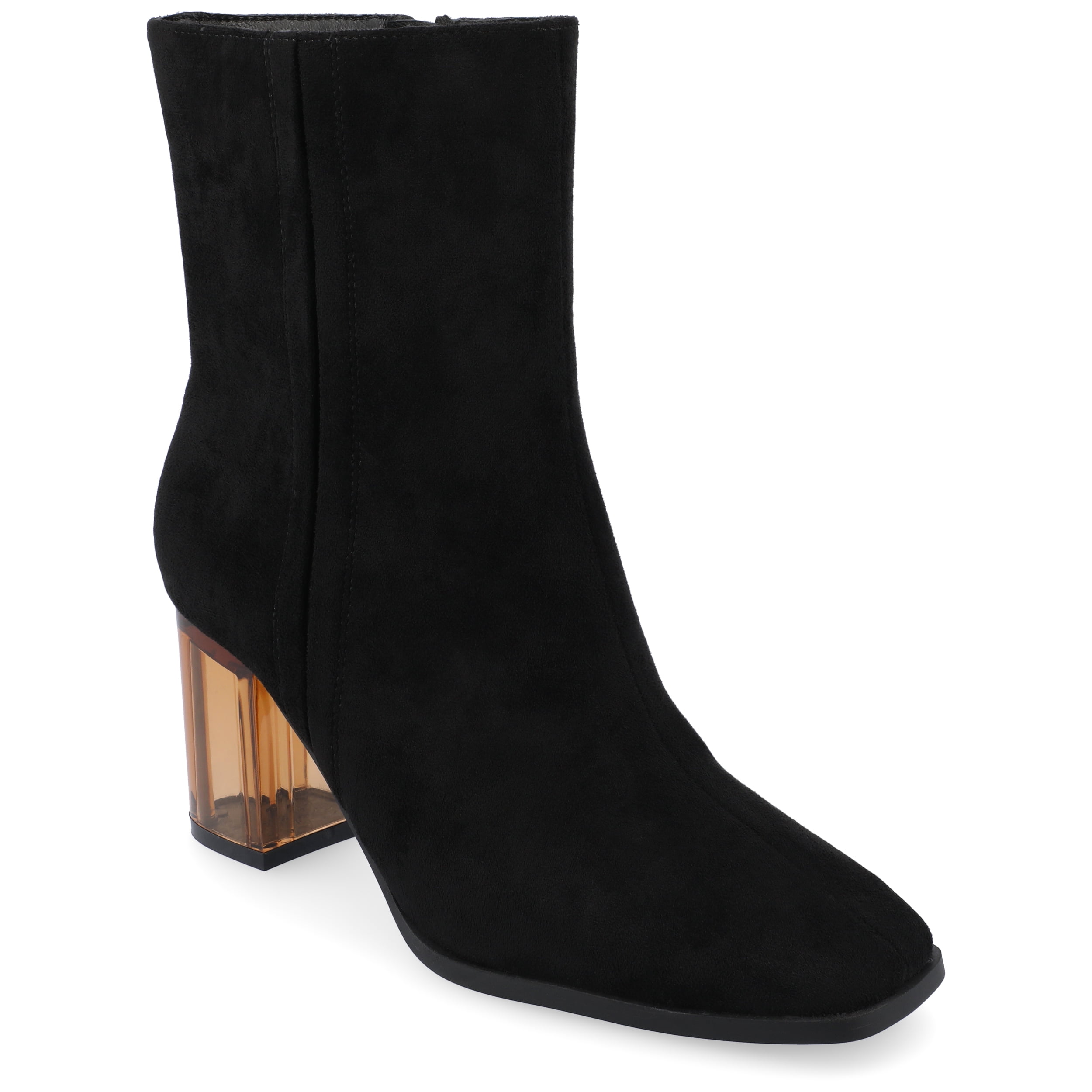 Journee Womens Tru Comfort Foam Clearie Transparent Block Heel Square ...