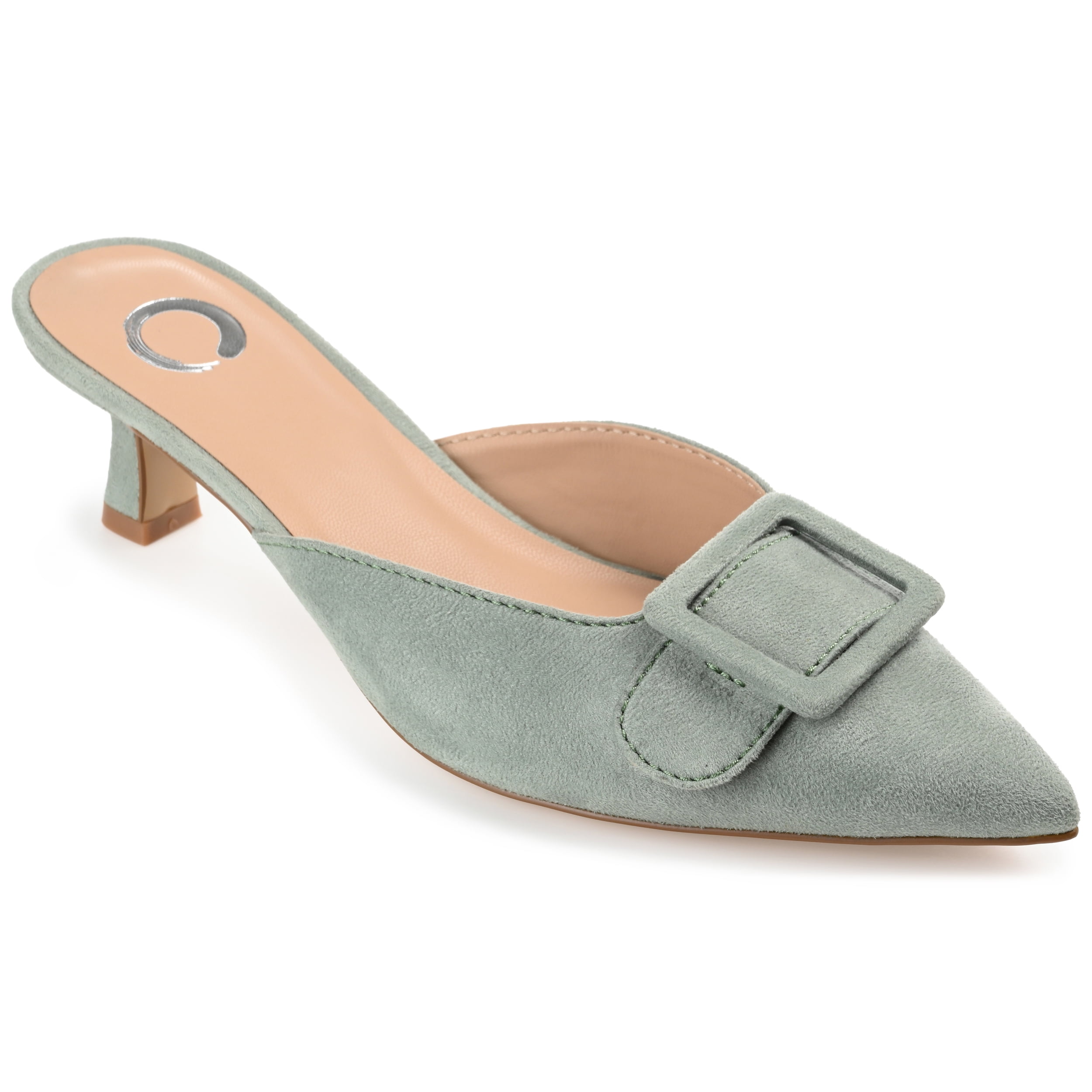 Journee Womens Vianna Wide Width Kitten Heel Mules Pointed Toe Pumps ...