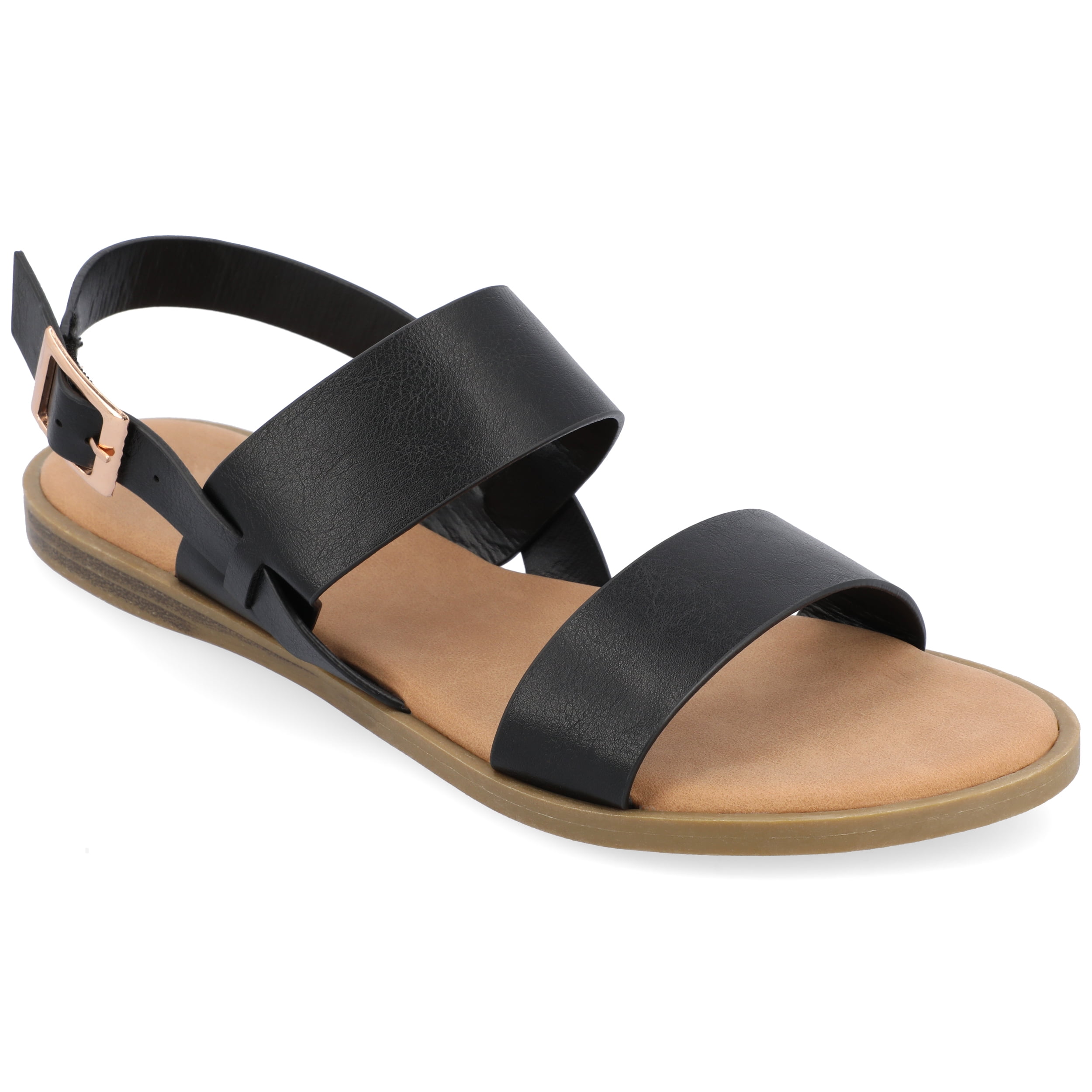 Journee Womens Wide Width Lavine Multi Strap Flat Sandals - Walmart.com