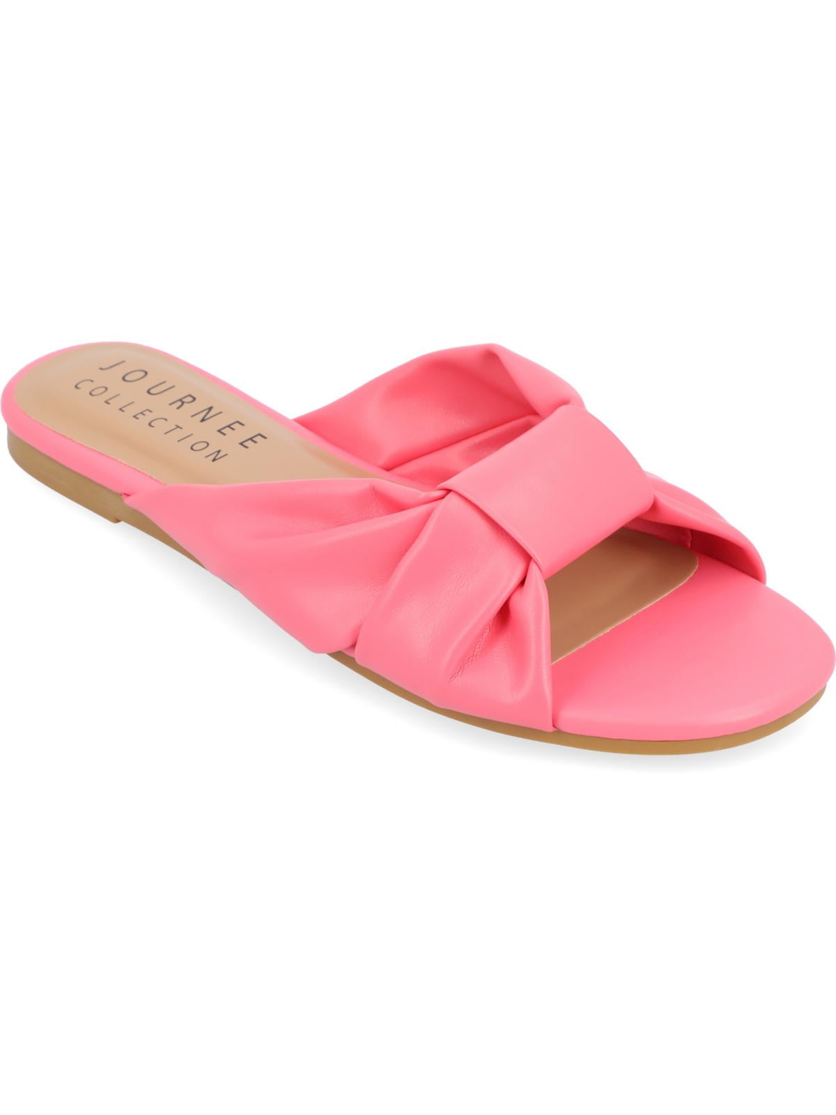 Journee Collection Womens Zetia Faux Leather Slip On Slide Sandals ...