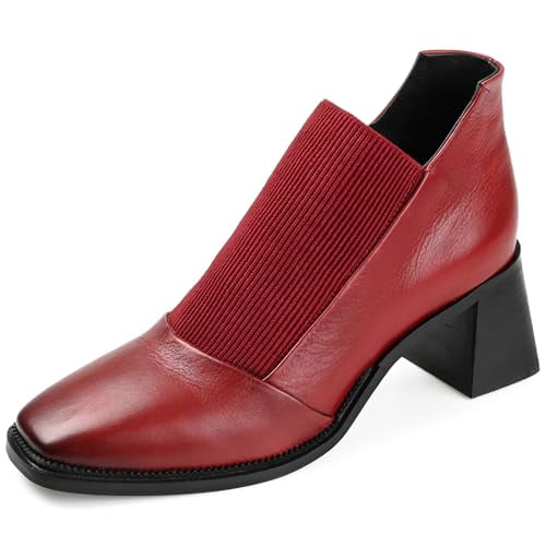 Journee Signature Women's Stylla Stretch Vamp Block Heel Shooties, Red ...