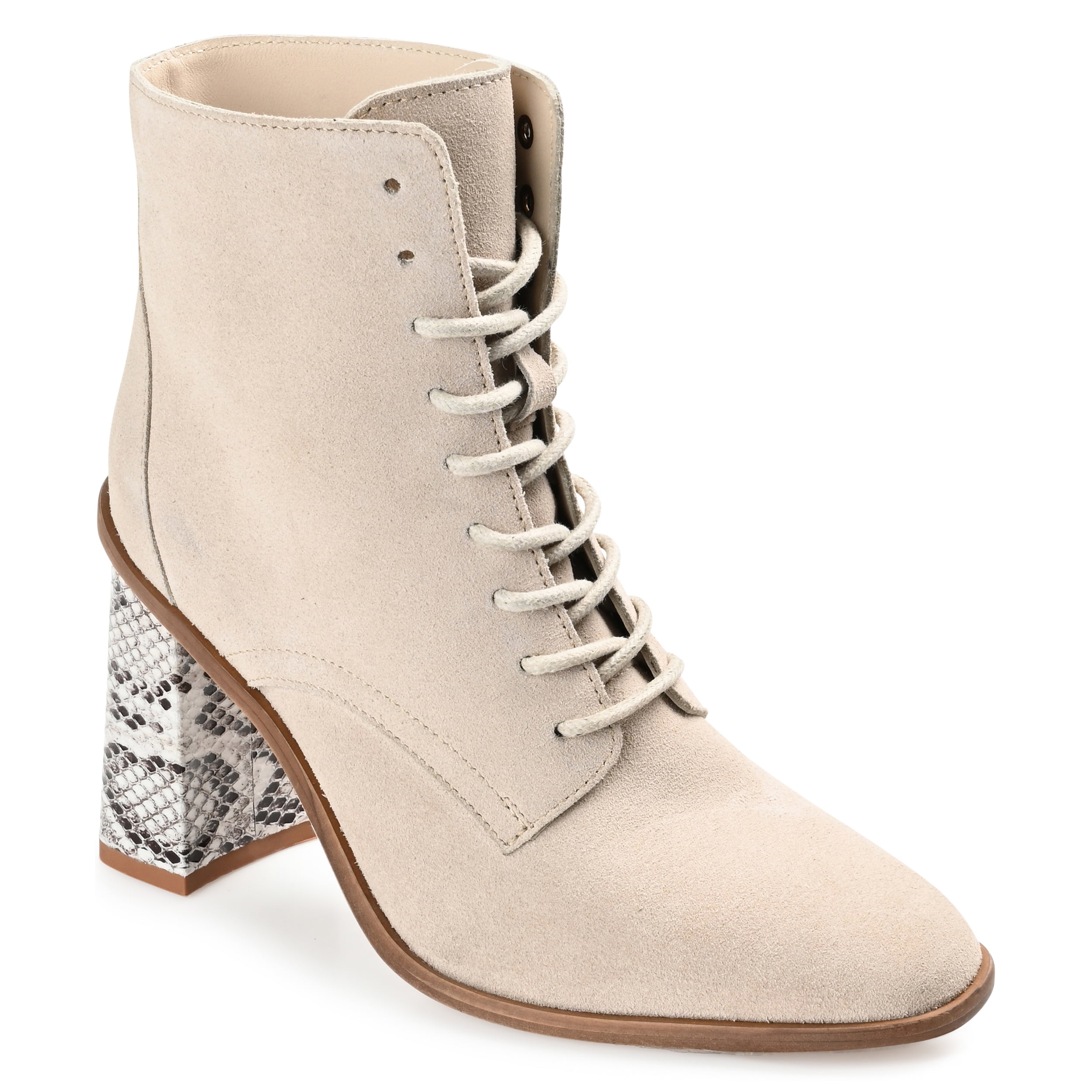 Journee Signature Womens Genuine Leather Edda Almond Toe Block Heel ...