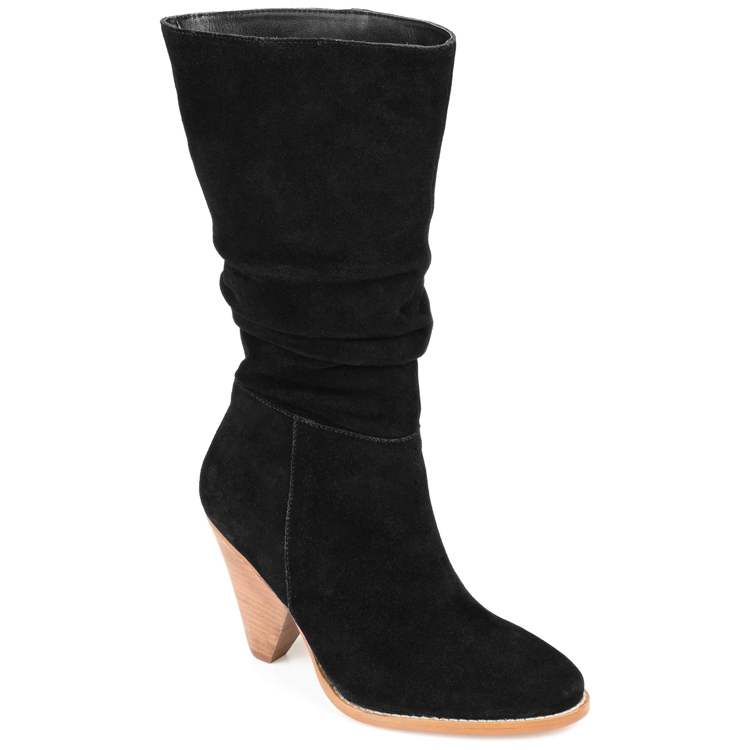 Journee Signature Womens Genuine Leather Syrinn Almond Toe Inside Zip ...