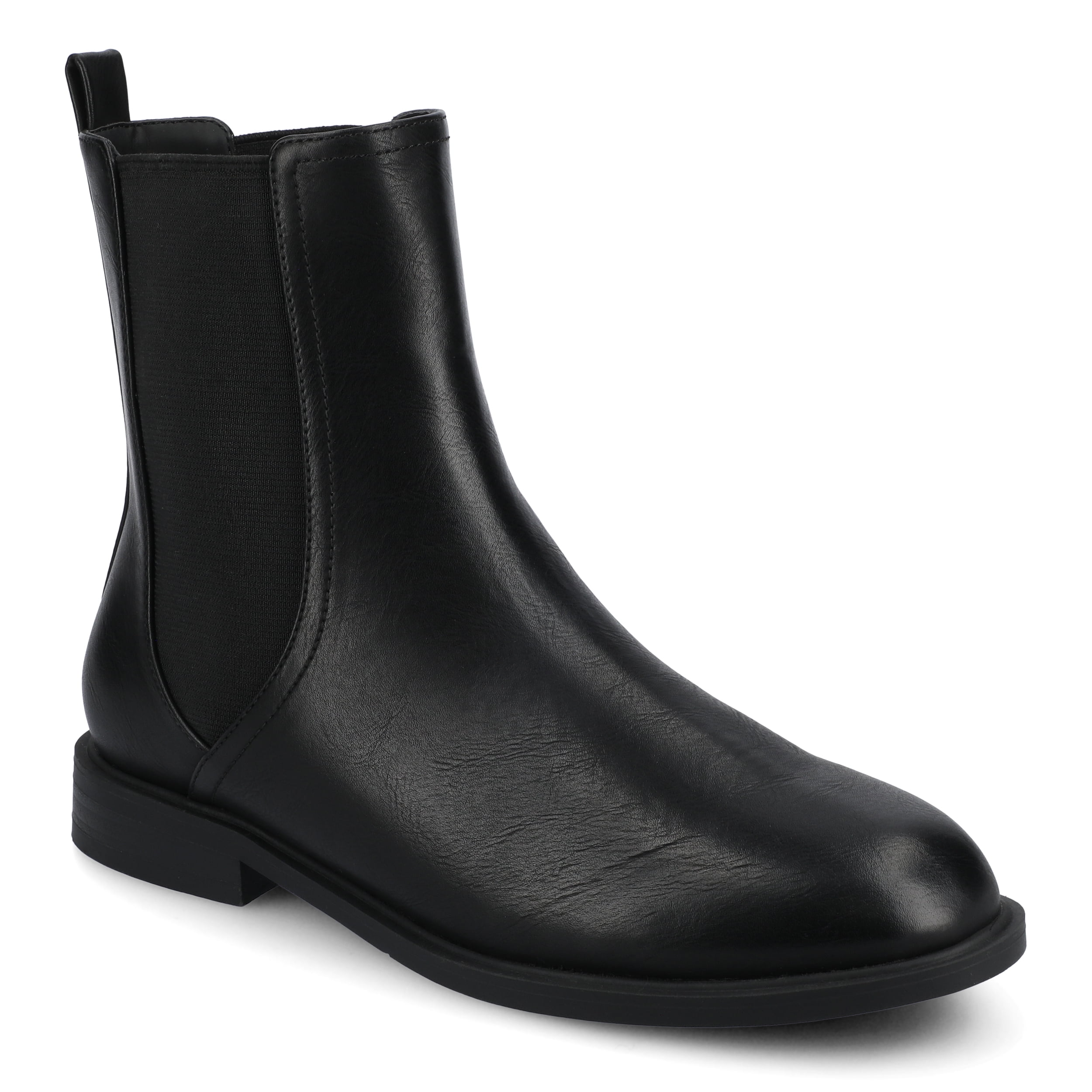 Journee Violet Almond Toe Block Heel Comfort Chelsea Boots - Walmart.com