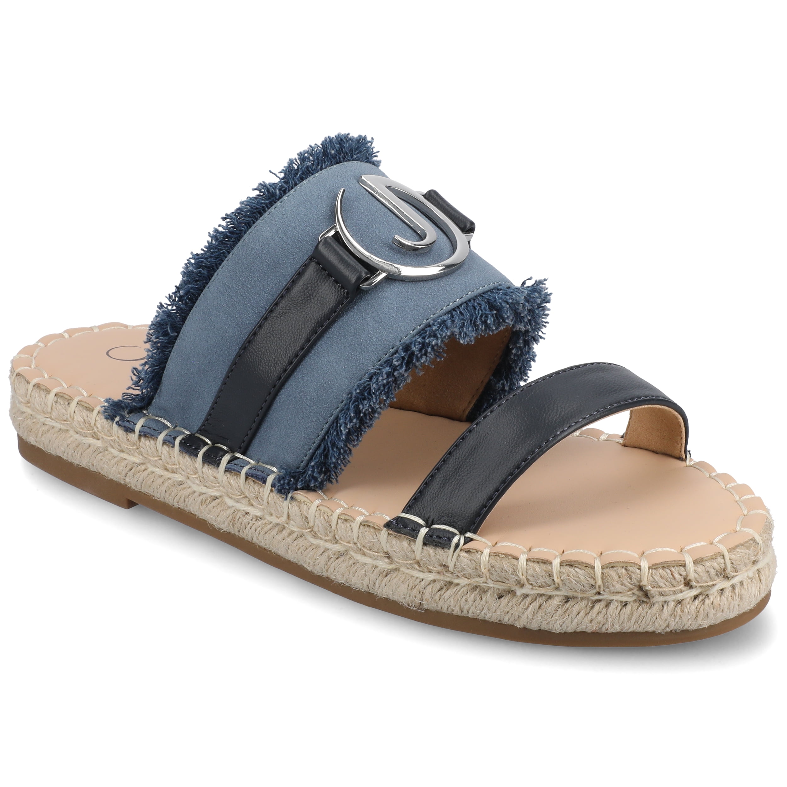 Journee Women's Keelee Open Toe Slip On Espadrille Sandals - Walmart.com