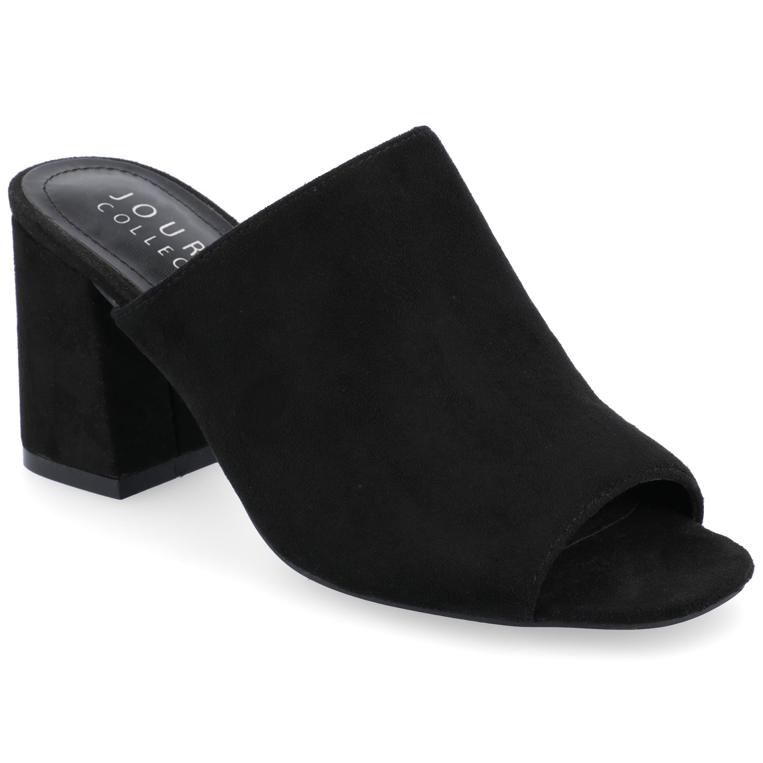 Journee Womens Adelaide Peep Toe Slip On Block Heel Sandals, Widths ...