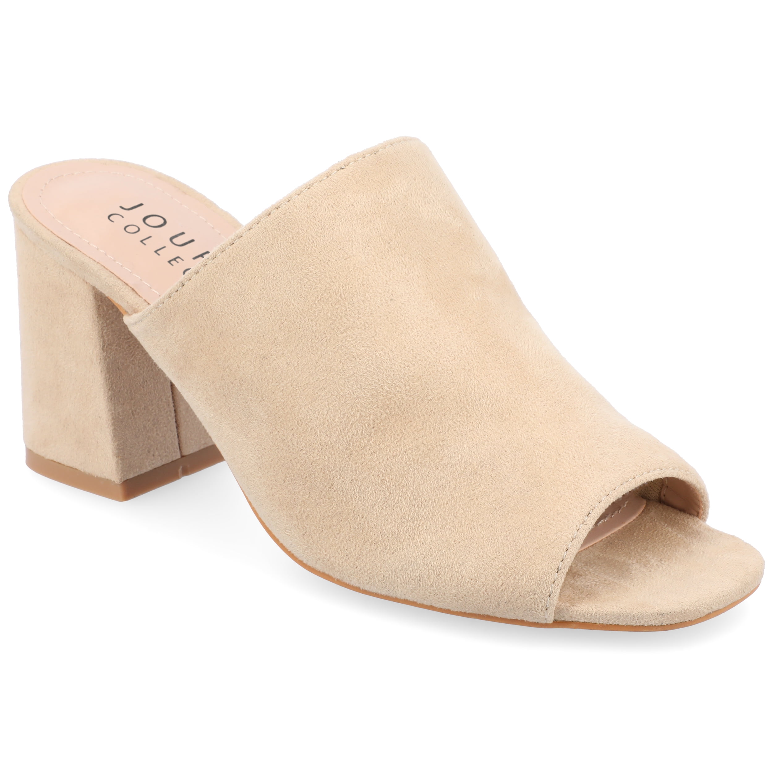 Journee Womens Adelaide Peep Toe Slip On Block Heel Sandals, Widths ...