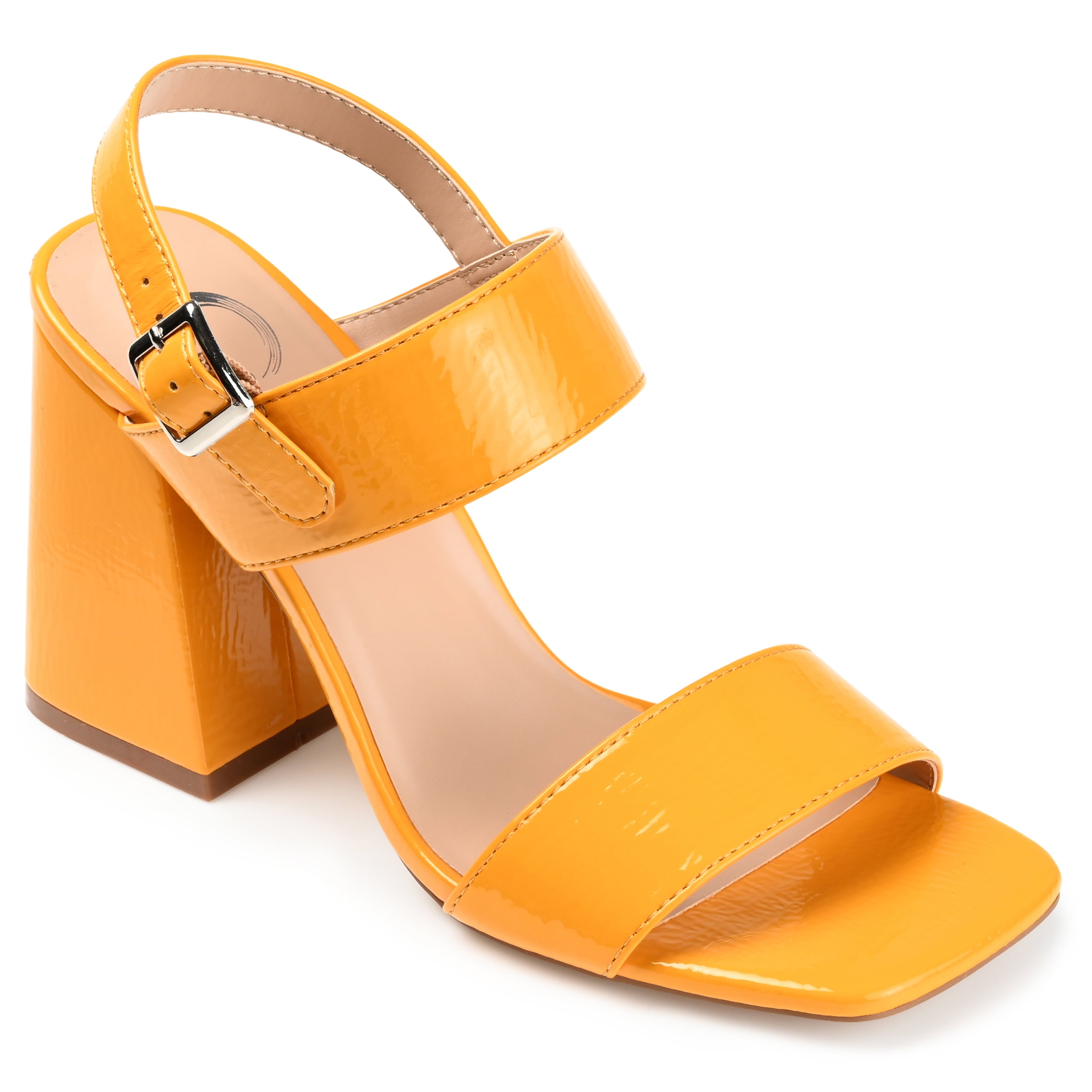 Journee Womens Adras Open Square Toe Block Heel Dress Sandals - Walmart.com