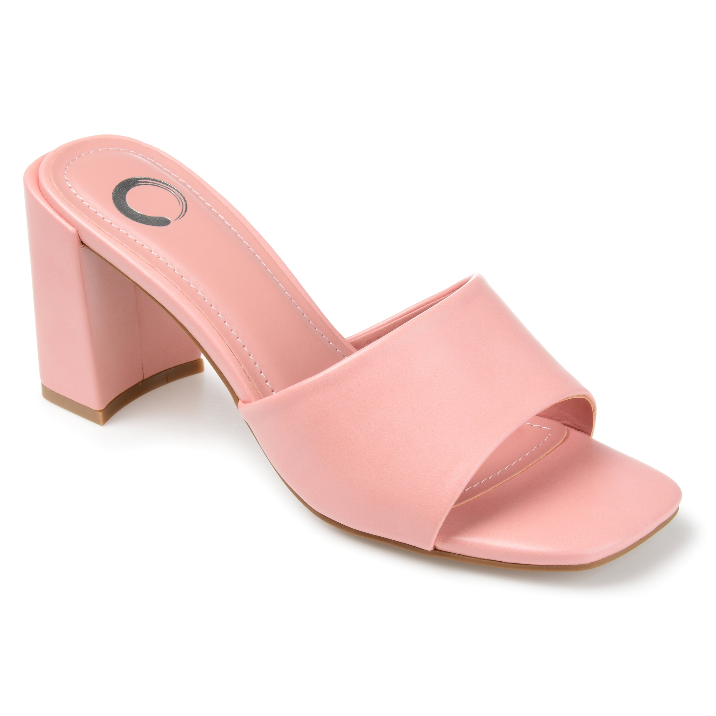 Journee Womens Alisia Open Square Toe Slip On Block Heel Dress Sandals ...