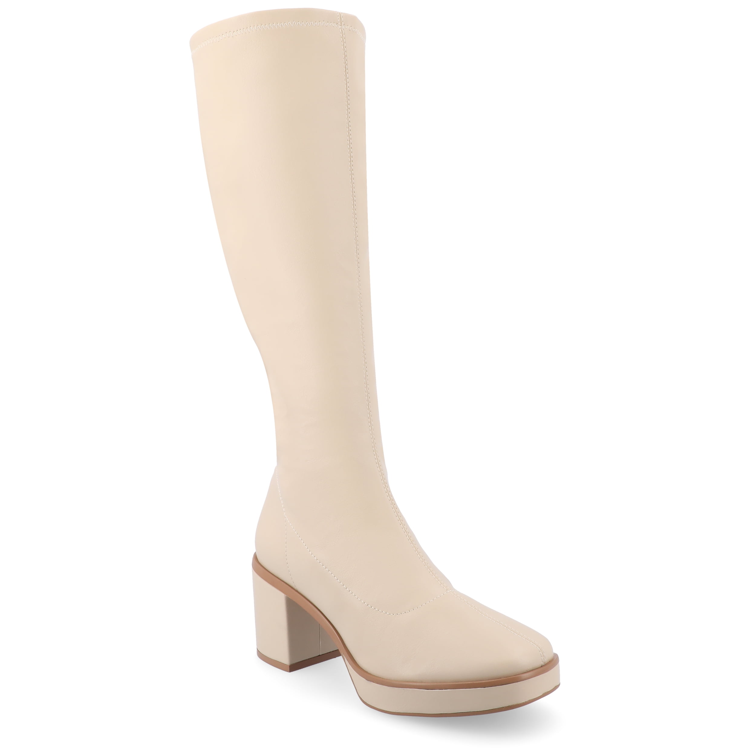 Journee Womens Alondra Platform Square Toe Boots - Walmart.com