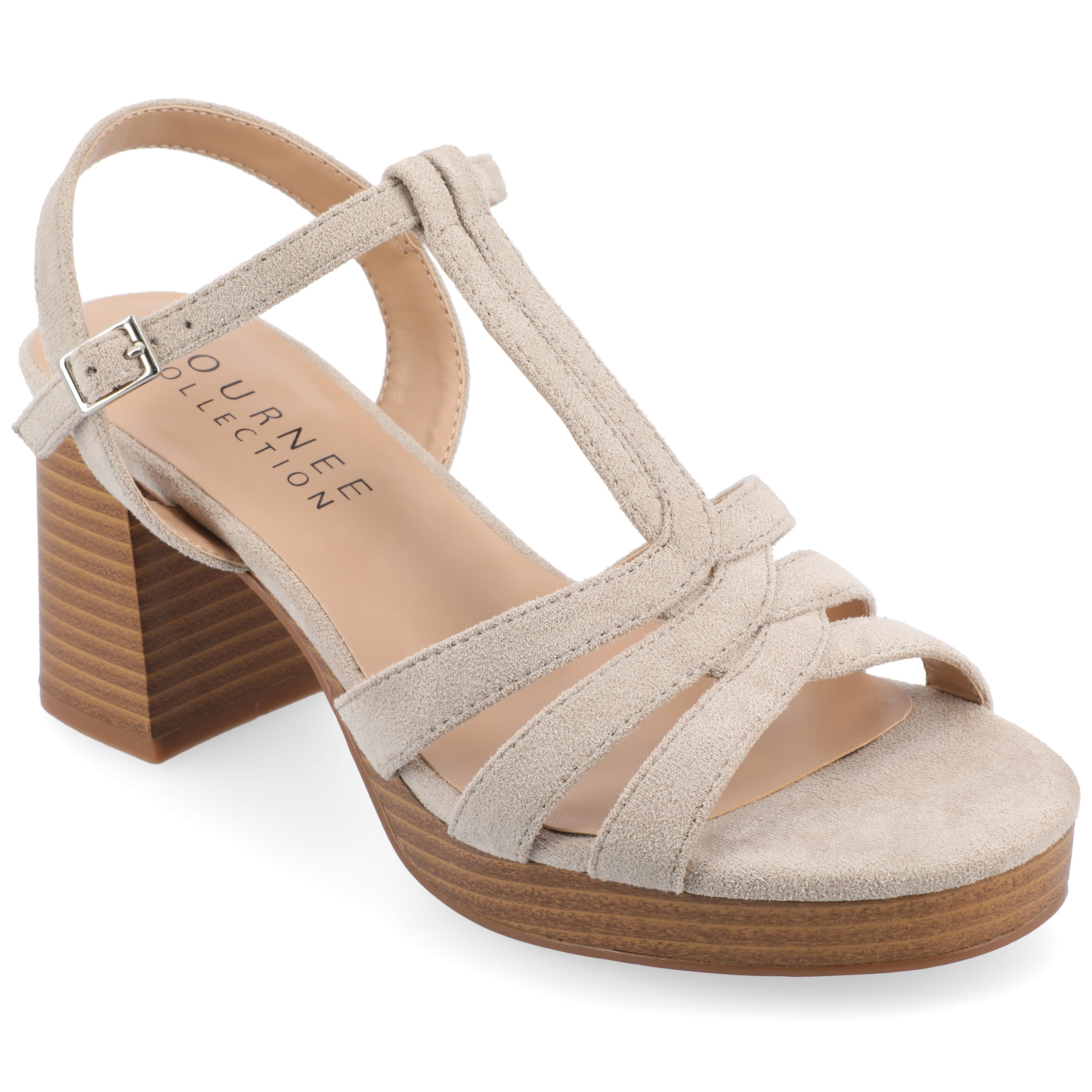 Journee Womens Alyce Faux Leather Platform Dress Sandals - Walmart.com