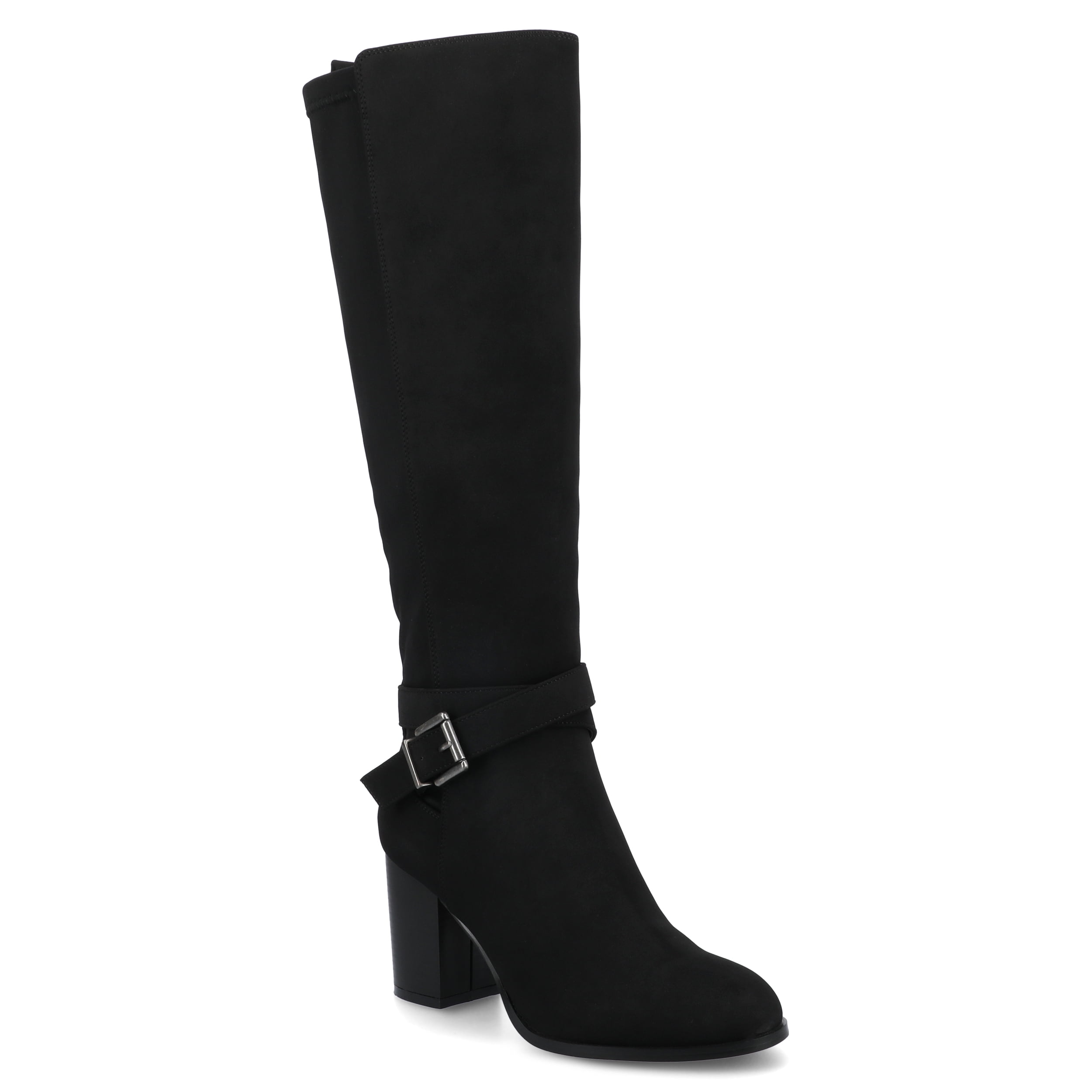 Journee Womens Avalonn Buckle Strap Knee High Stacked Heel Inside ...