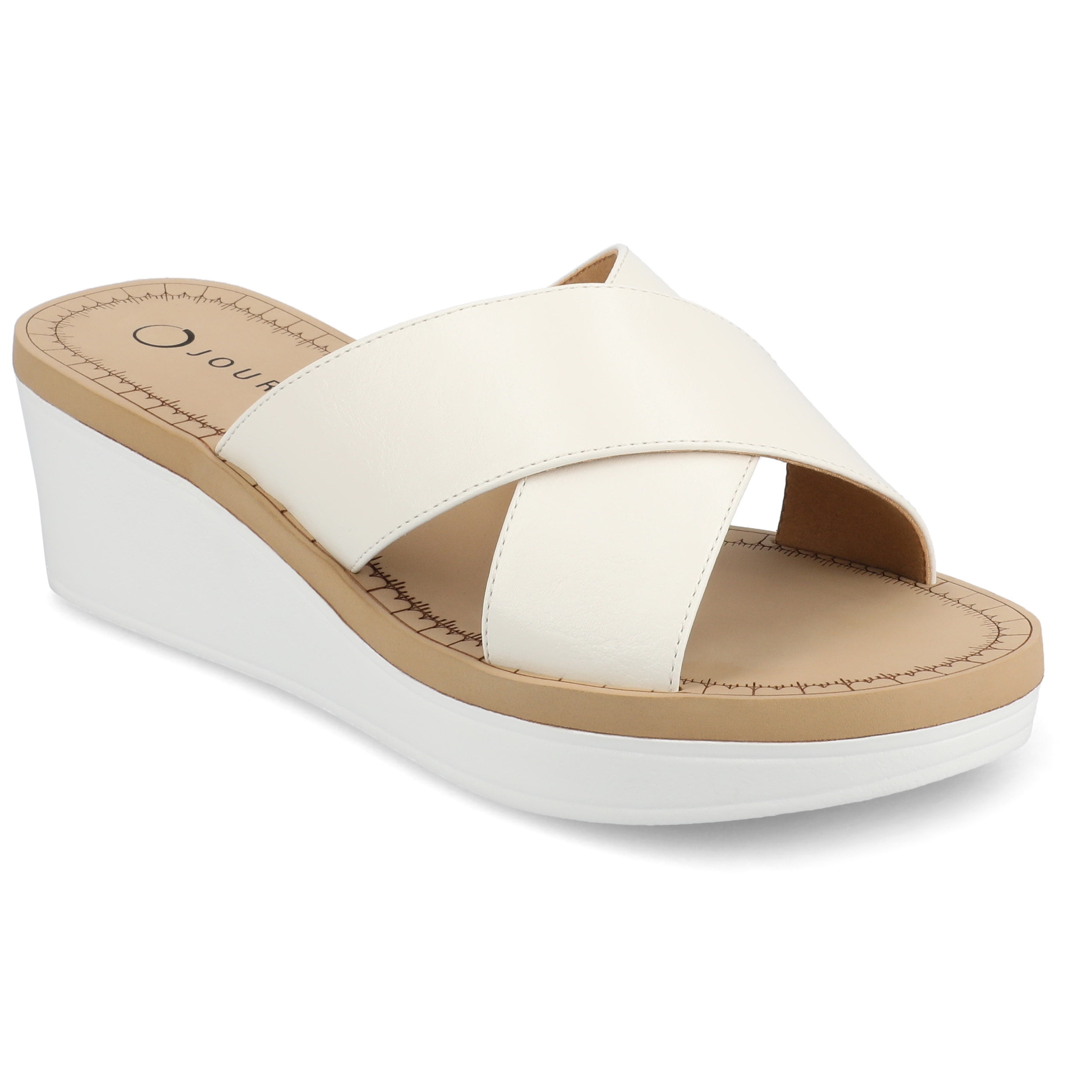 Journee Womens Biara Slip On Platform Wedge Sandals - Walmart.com