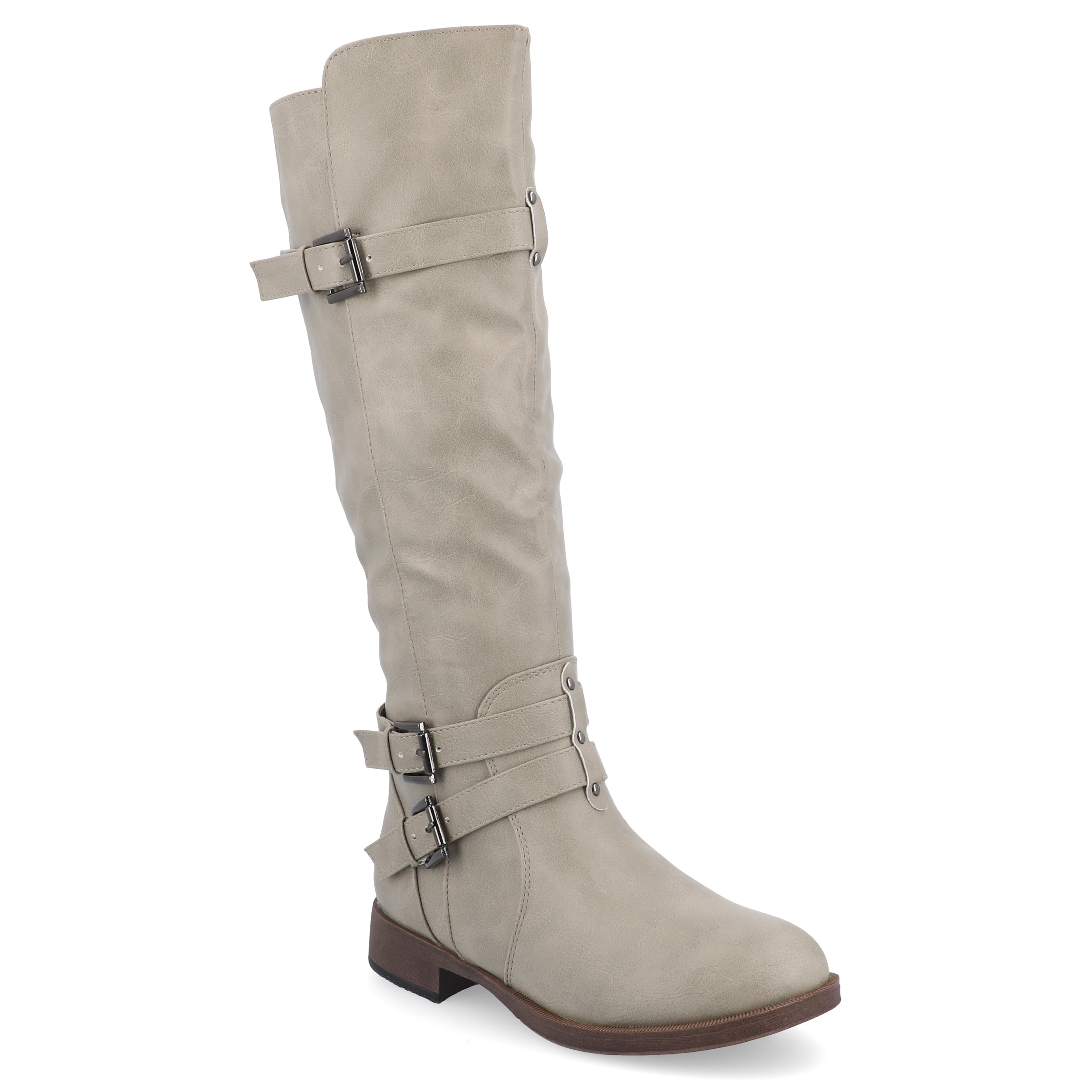 Journee Womens Bite Stacked Heel Riding Boots - Walmart.com