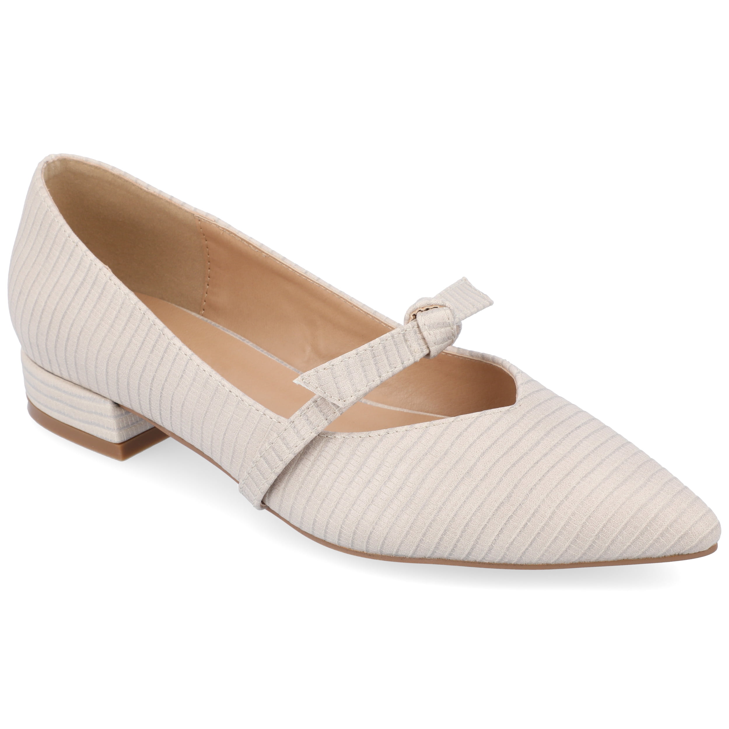 Journee Womens Cait Textured Material Slip On Mary Jane Flats, Widths ...