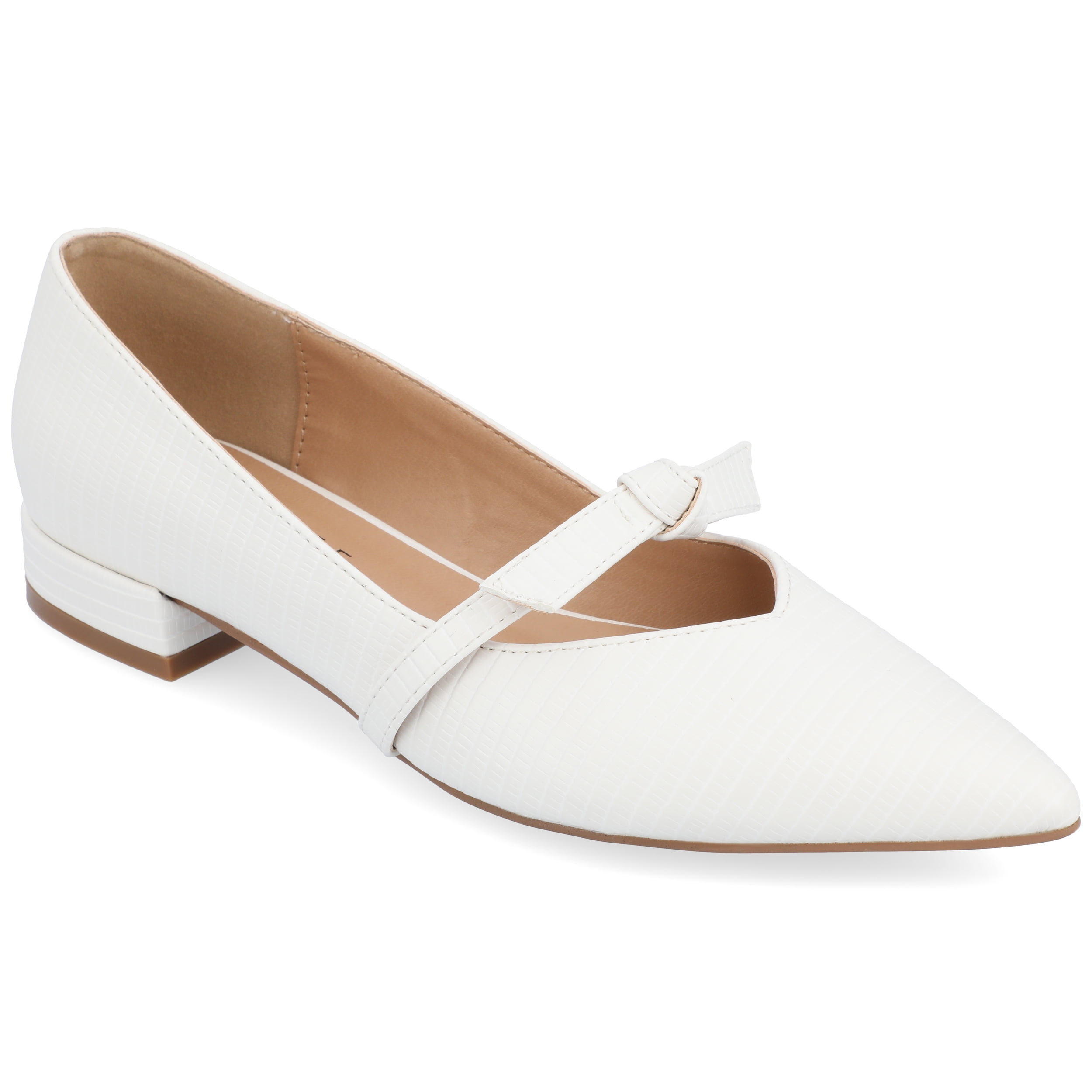 Journee Womens Cait Textured Material Slip On Mary Jane Flats, Widths ...