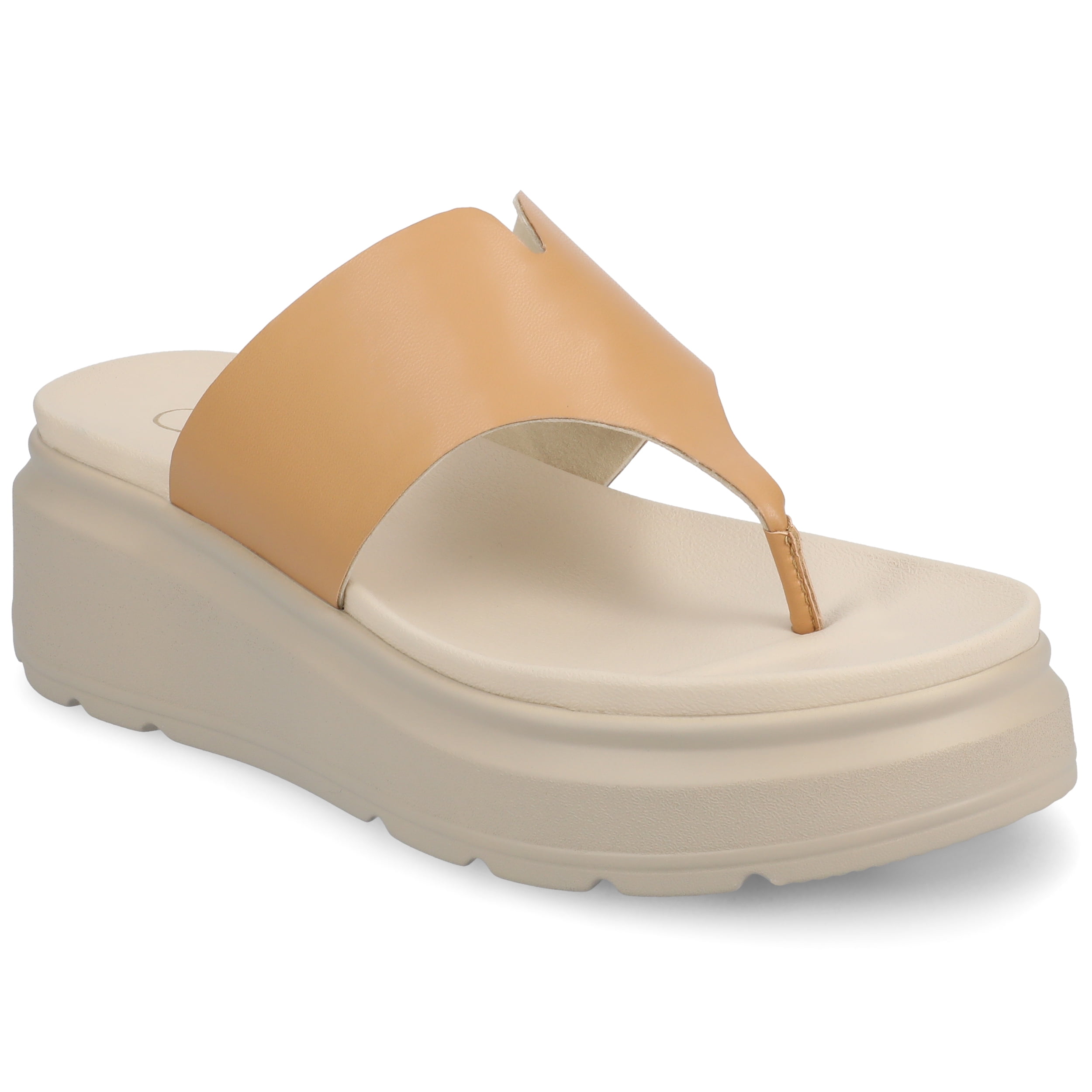 Journee Womens Carah Flip Flop Slip On Wedge Sandals - Walmart.com