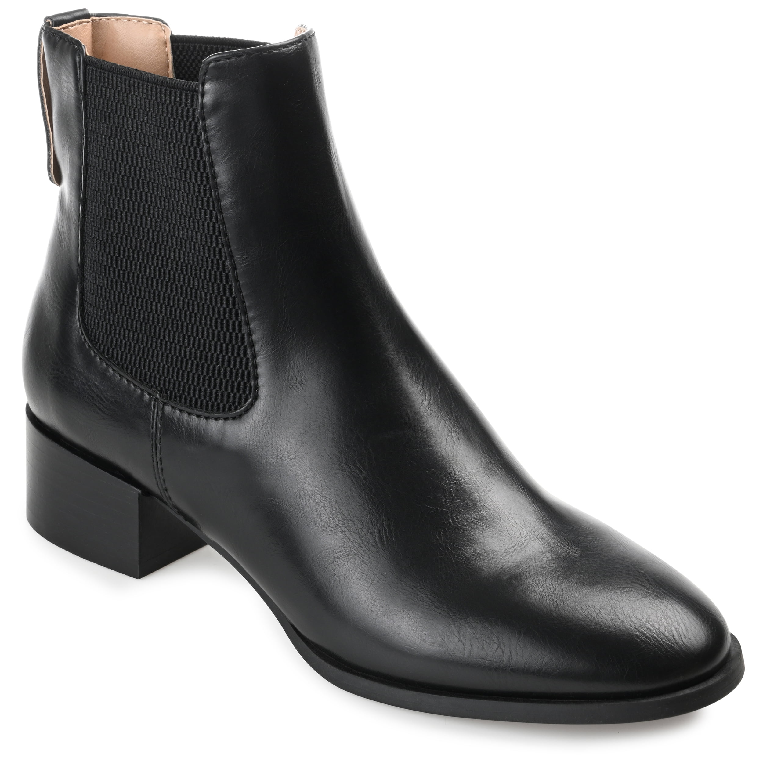 Journee Womens Chayse Pull On Stacked Heel Booties - Walmart.com