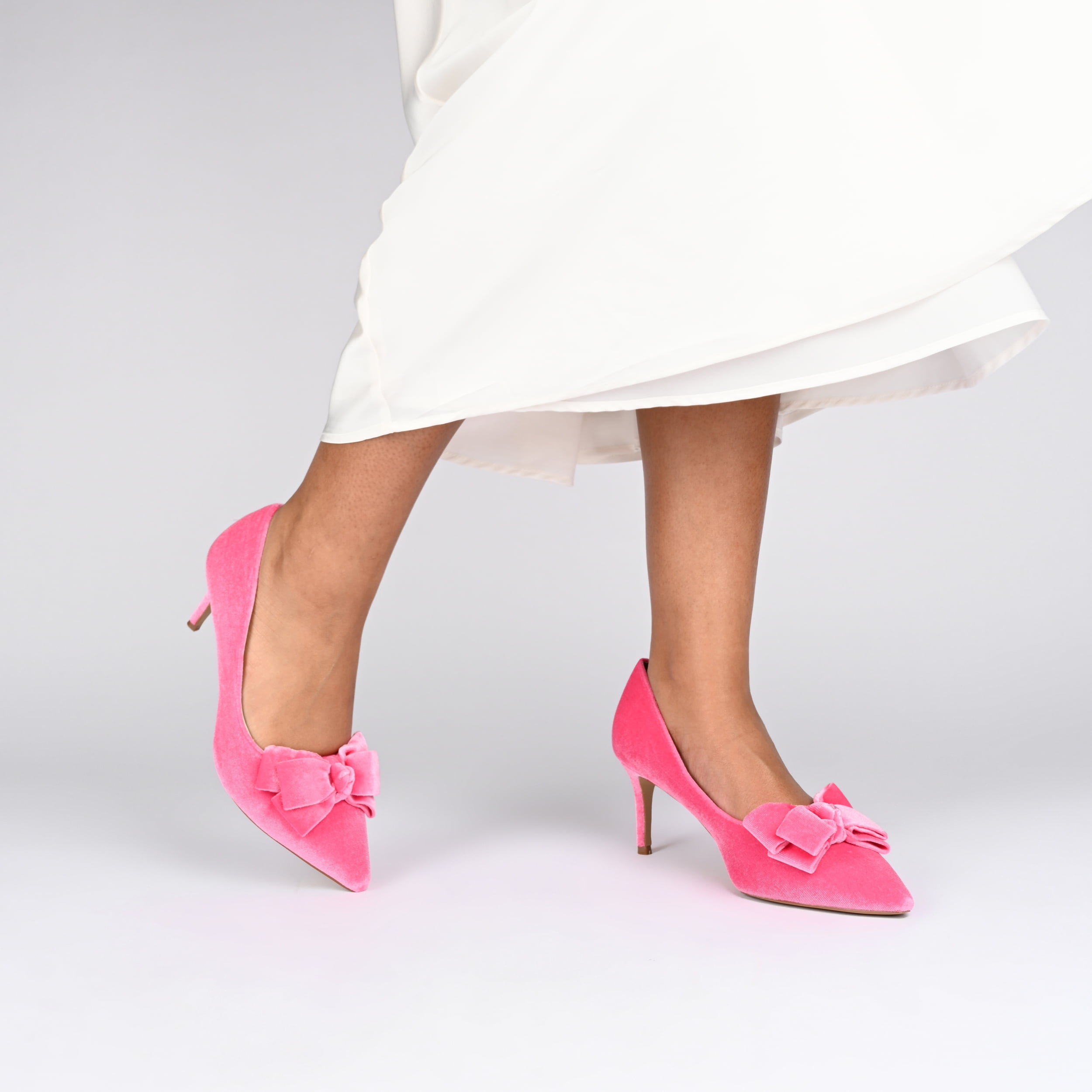 Journee Collection Womens Crystol Slip On Low Stiletto Pointed Toe ...