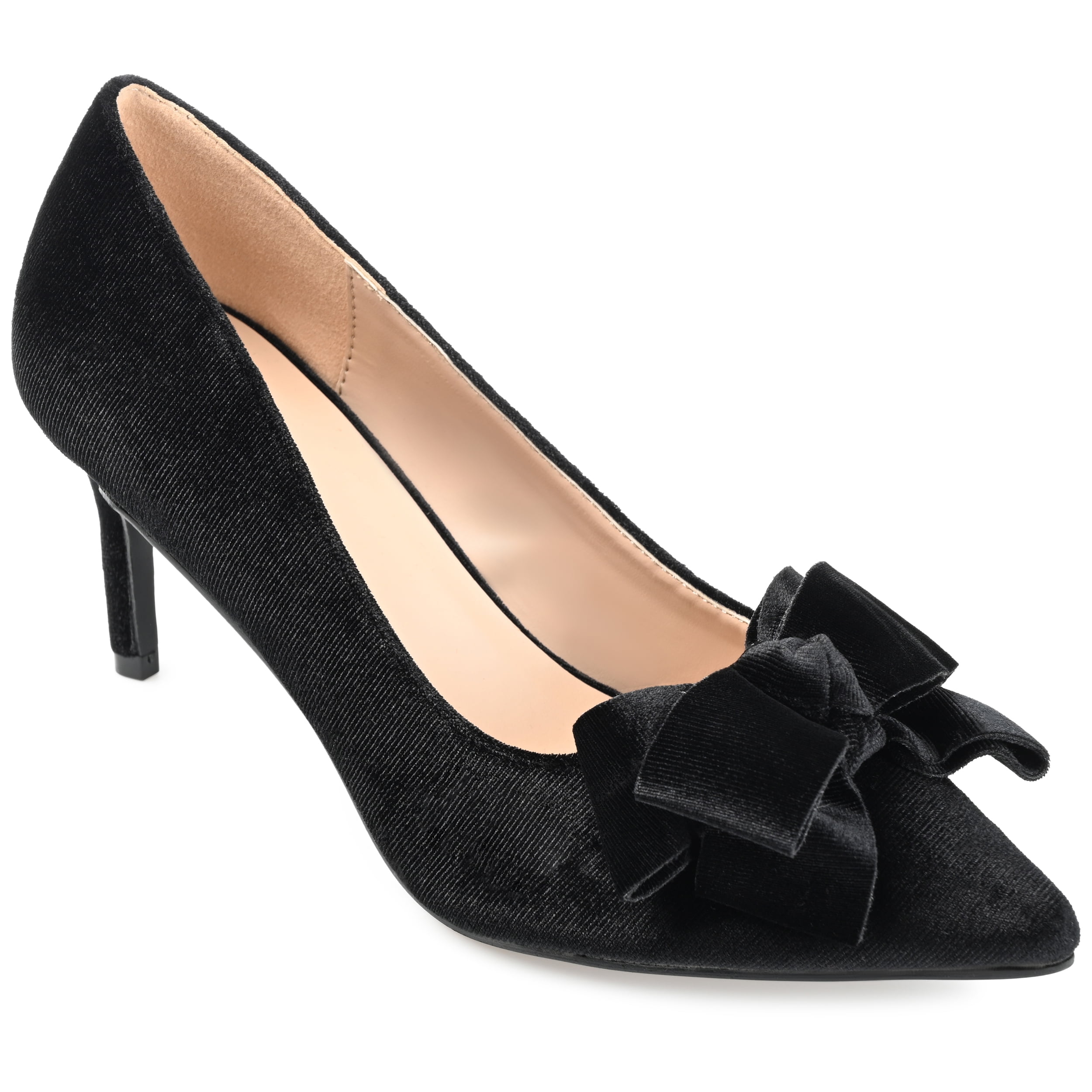 Journee Collection Womens Crystol Slip On Low Stiletto Pointed Toe ...