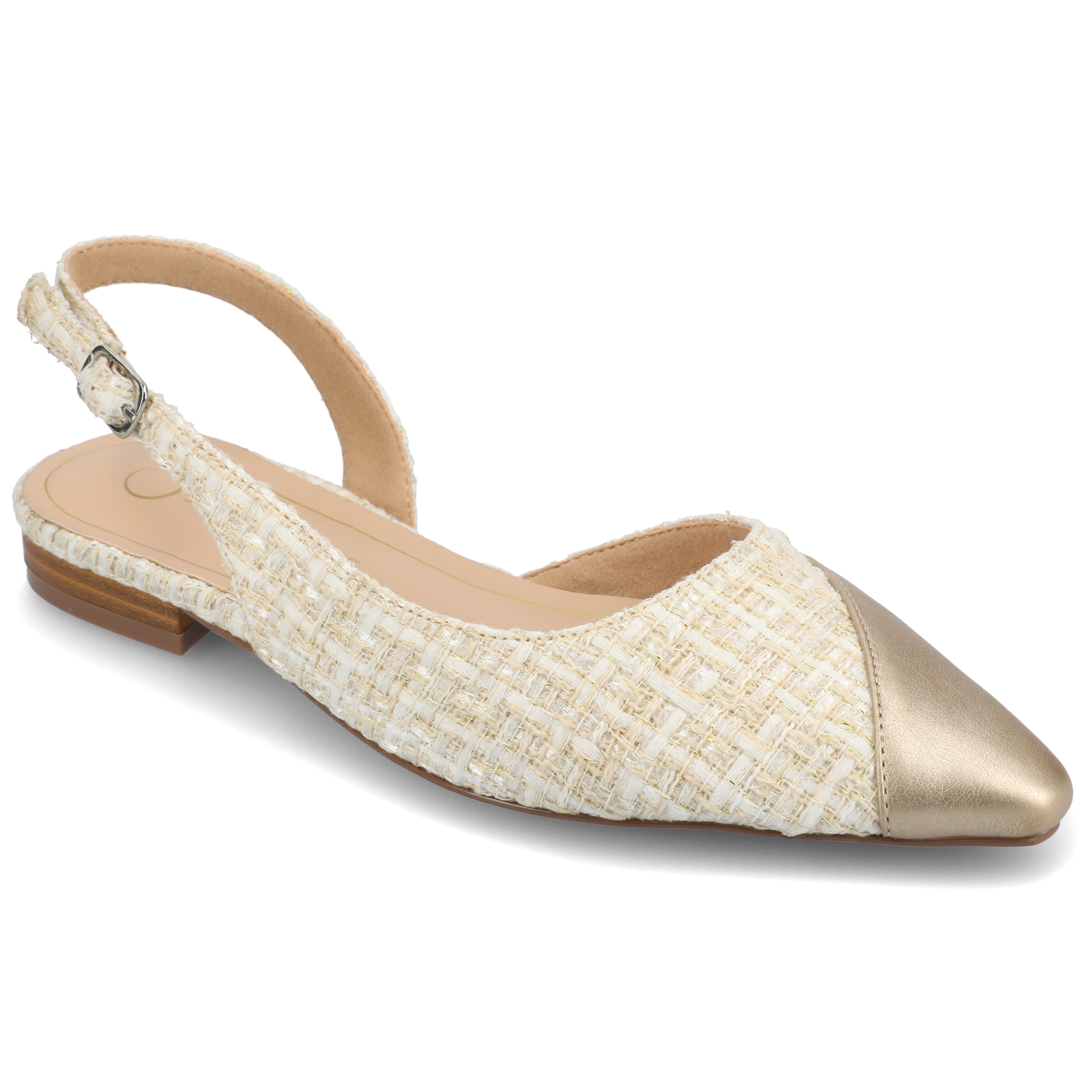 Journee Womens Daphnne Sling Back Pointed Toe Flats - Walmart.com