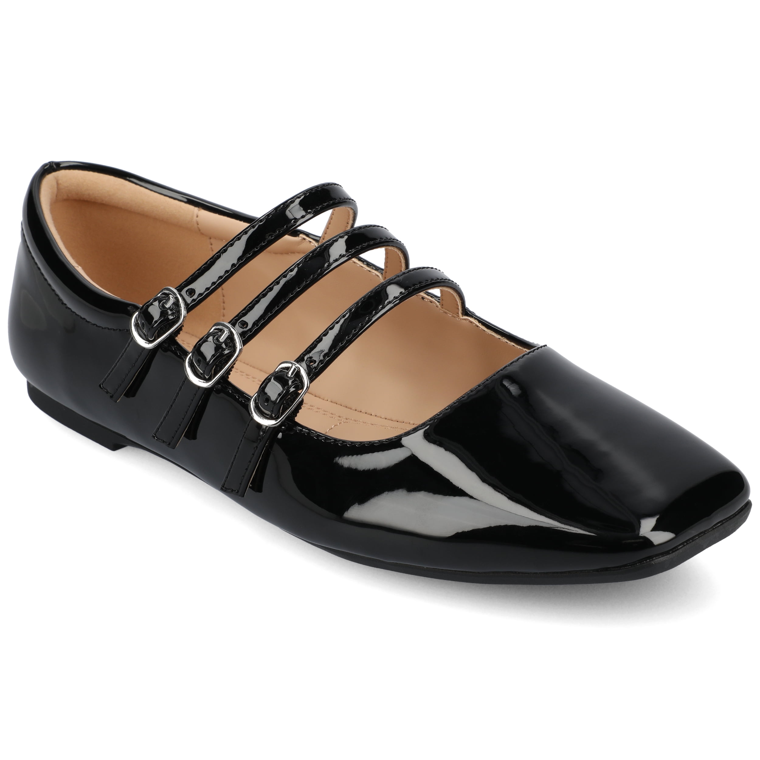 Journee Womens Darlin Multi Strap Square Toe Dress Flats, Widths ...