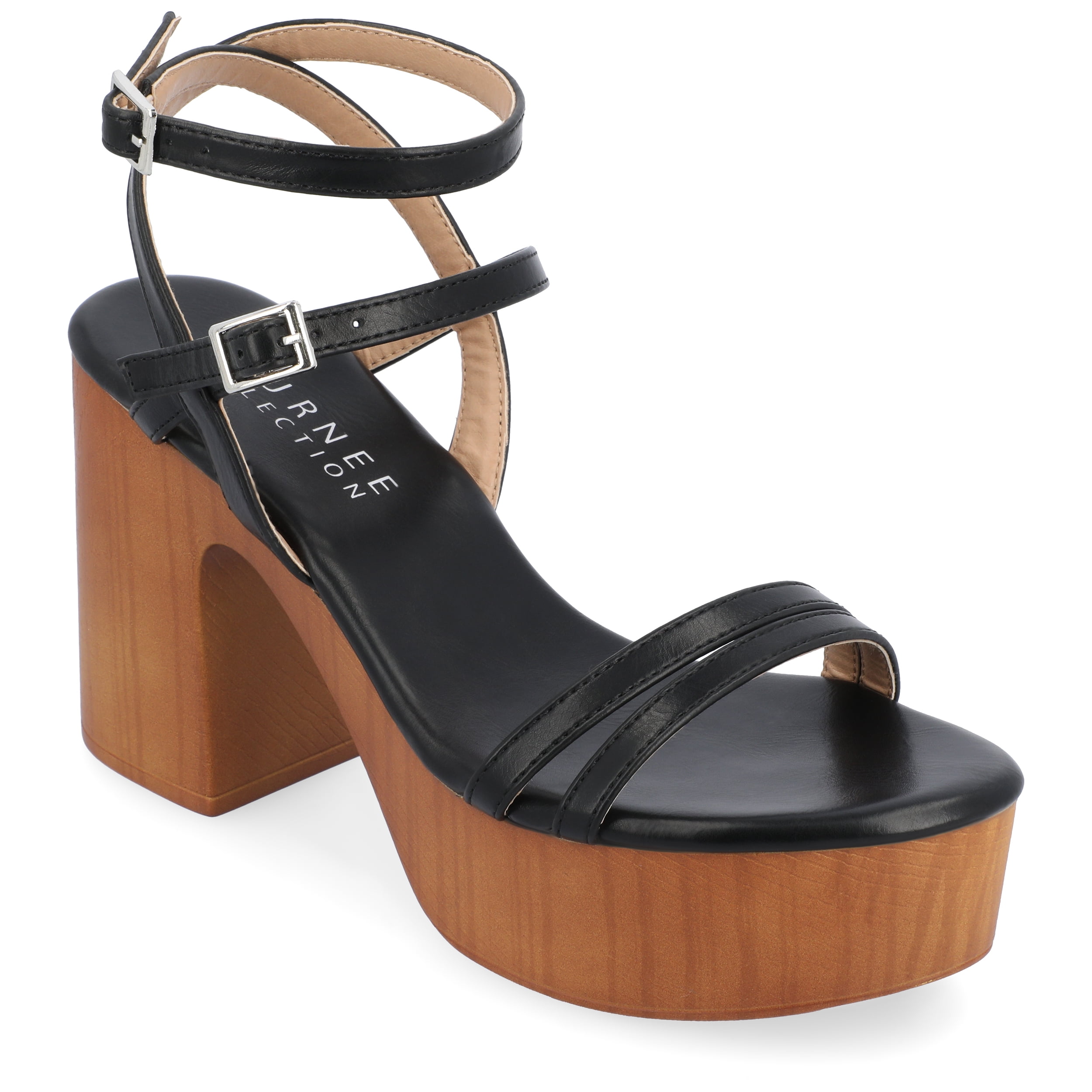 Journee Womens Emerynn Platform Clog Multi Strap Sandals - Walmart.com