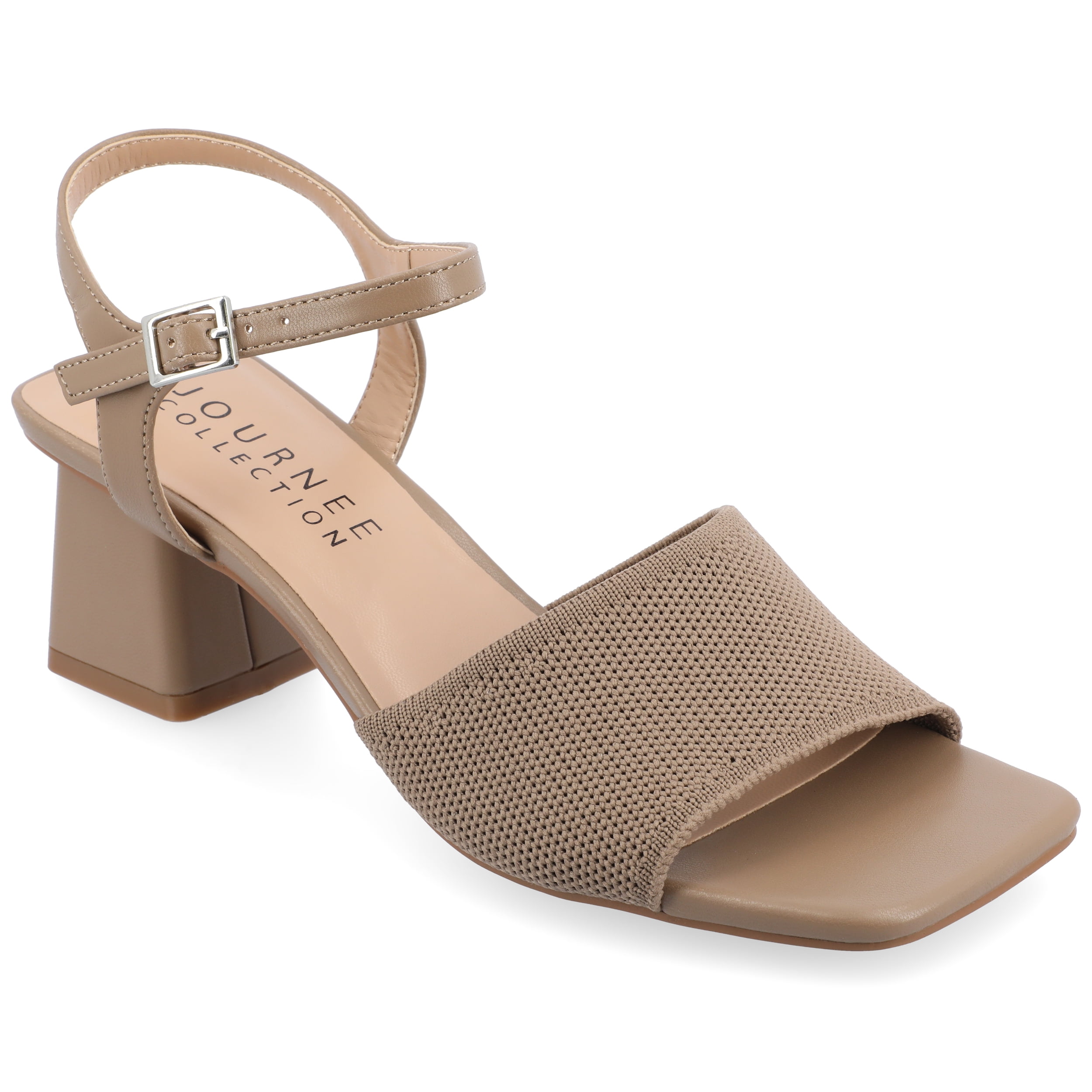 Journee Womens Evylinn Knit Block Heel Dress Sandals, Widths Available ...