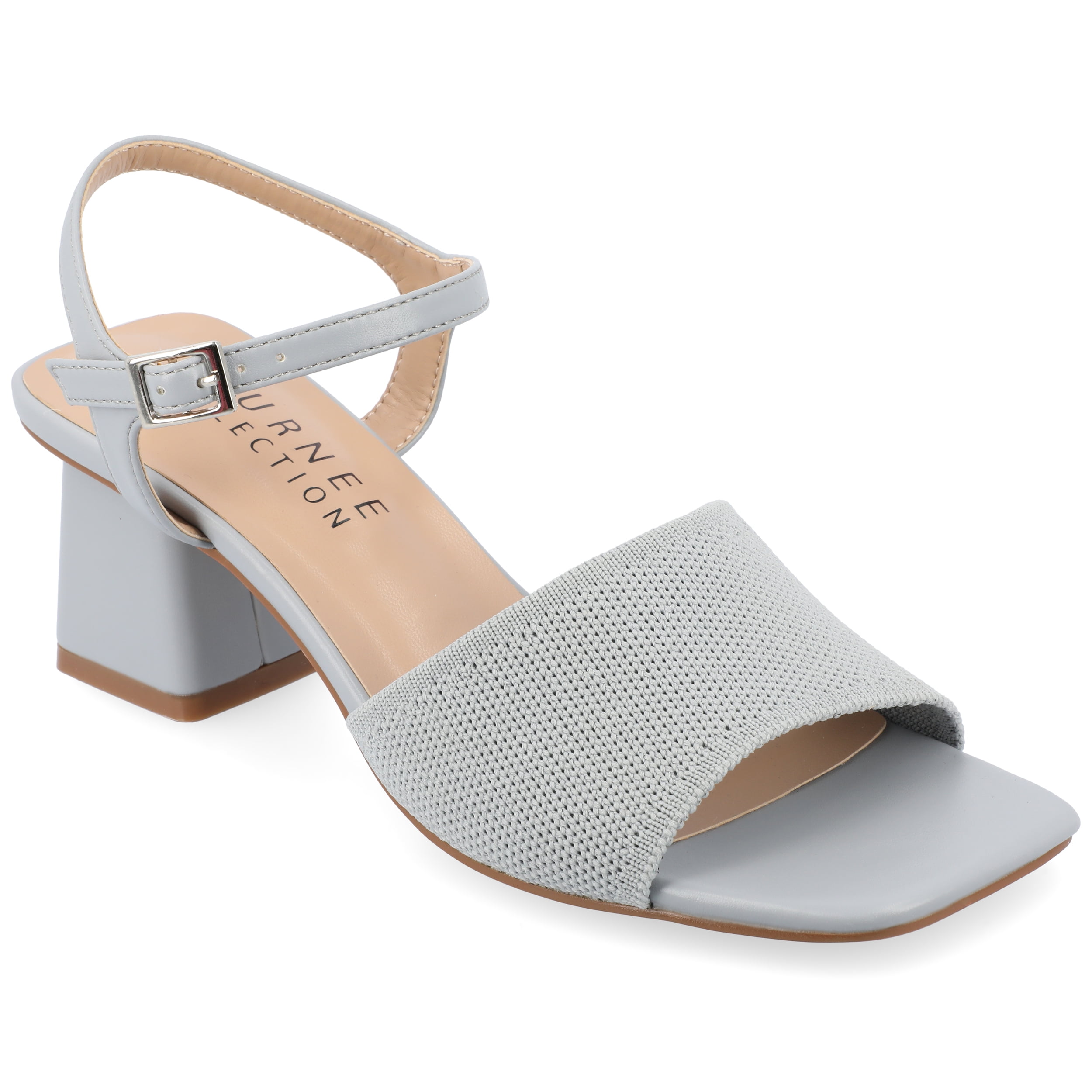 Journee Womens Evylinn Knit Block Heel Dress Sandals - Walmart.com