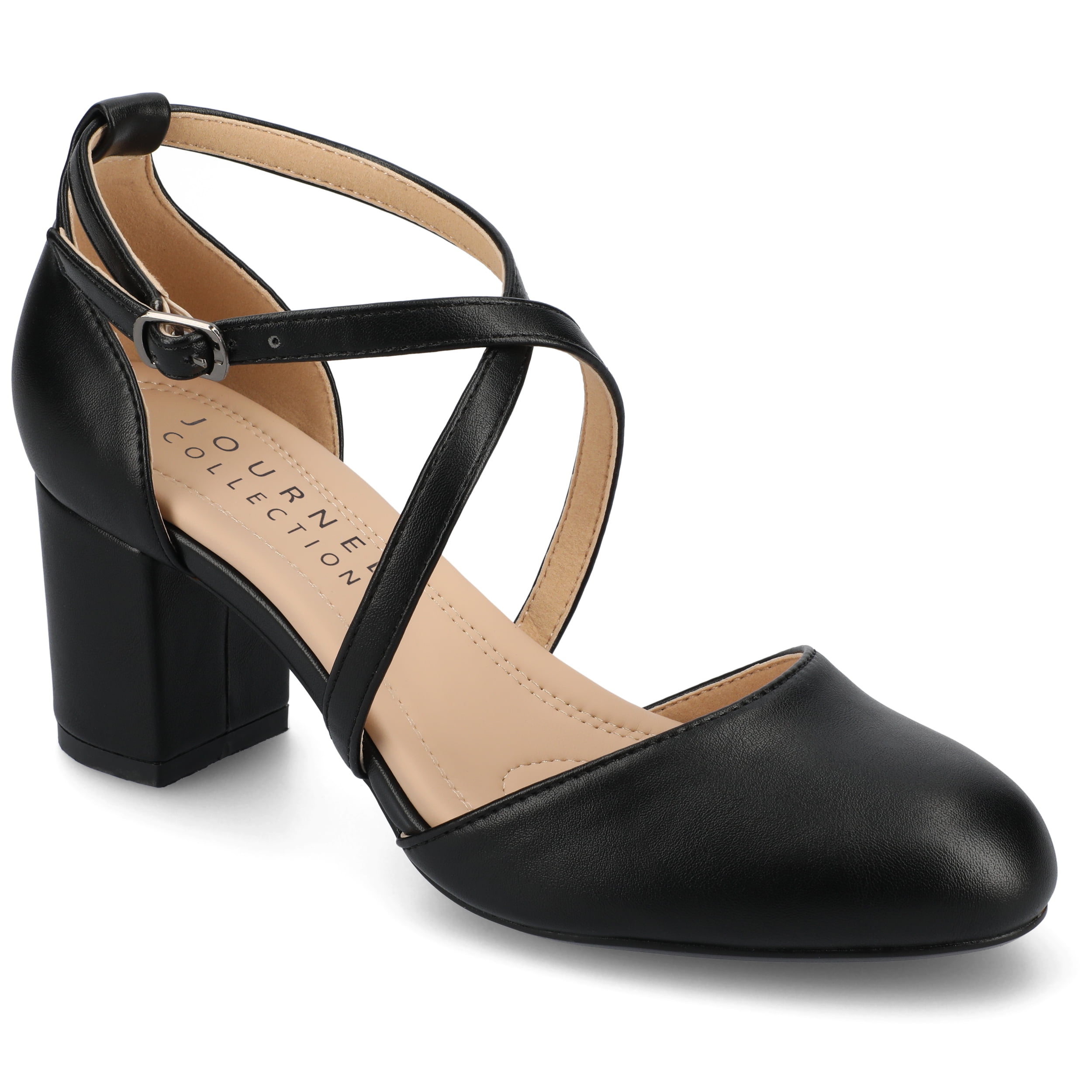 Journee Womens Foster Almond Toe Block Heel Pumps, Widths Available ...