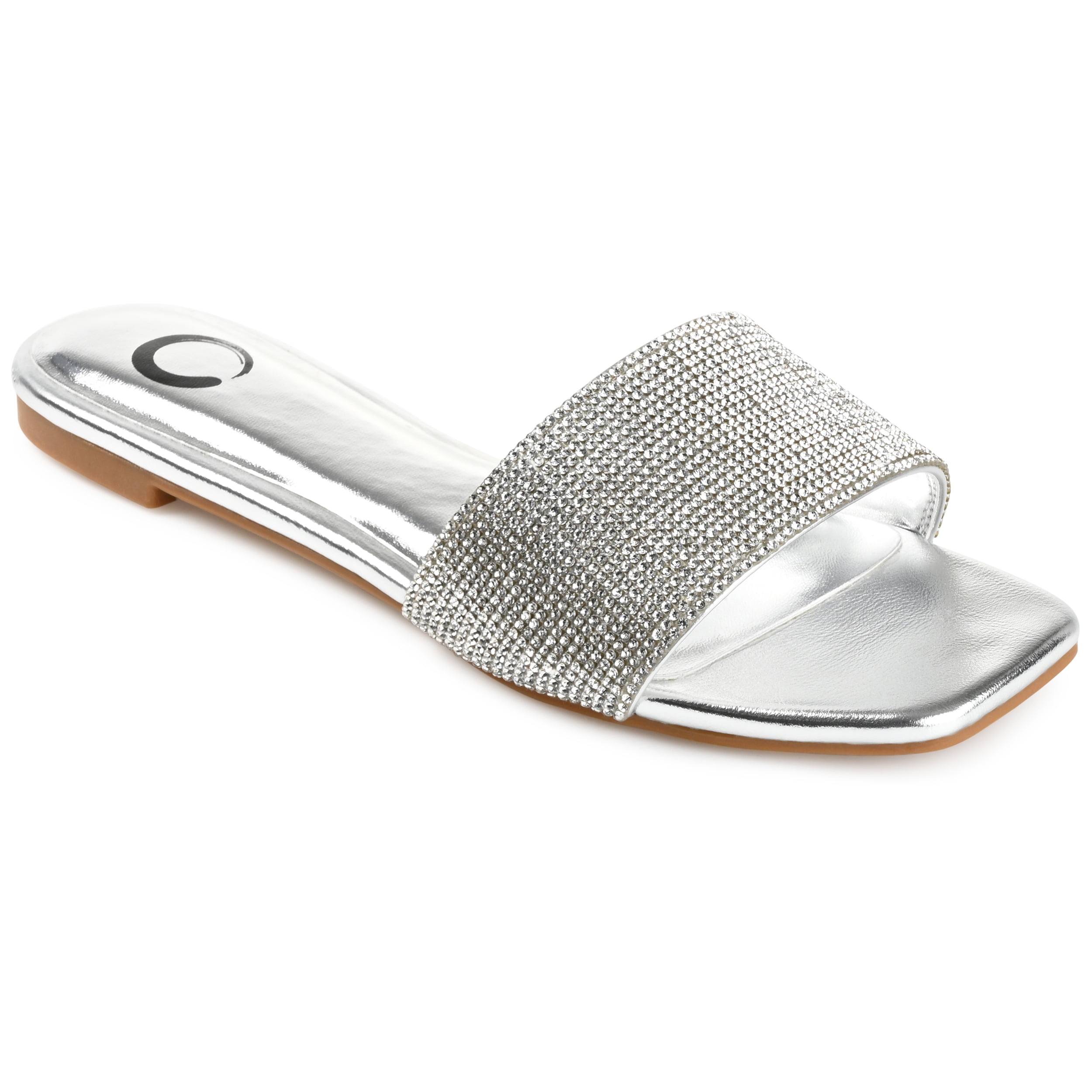 Journee Womens Grayce Slide Flat Evening Dress Sandals - Walmart.com