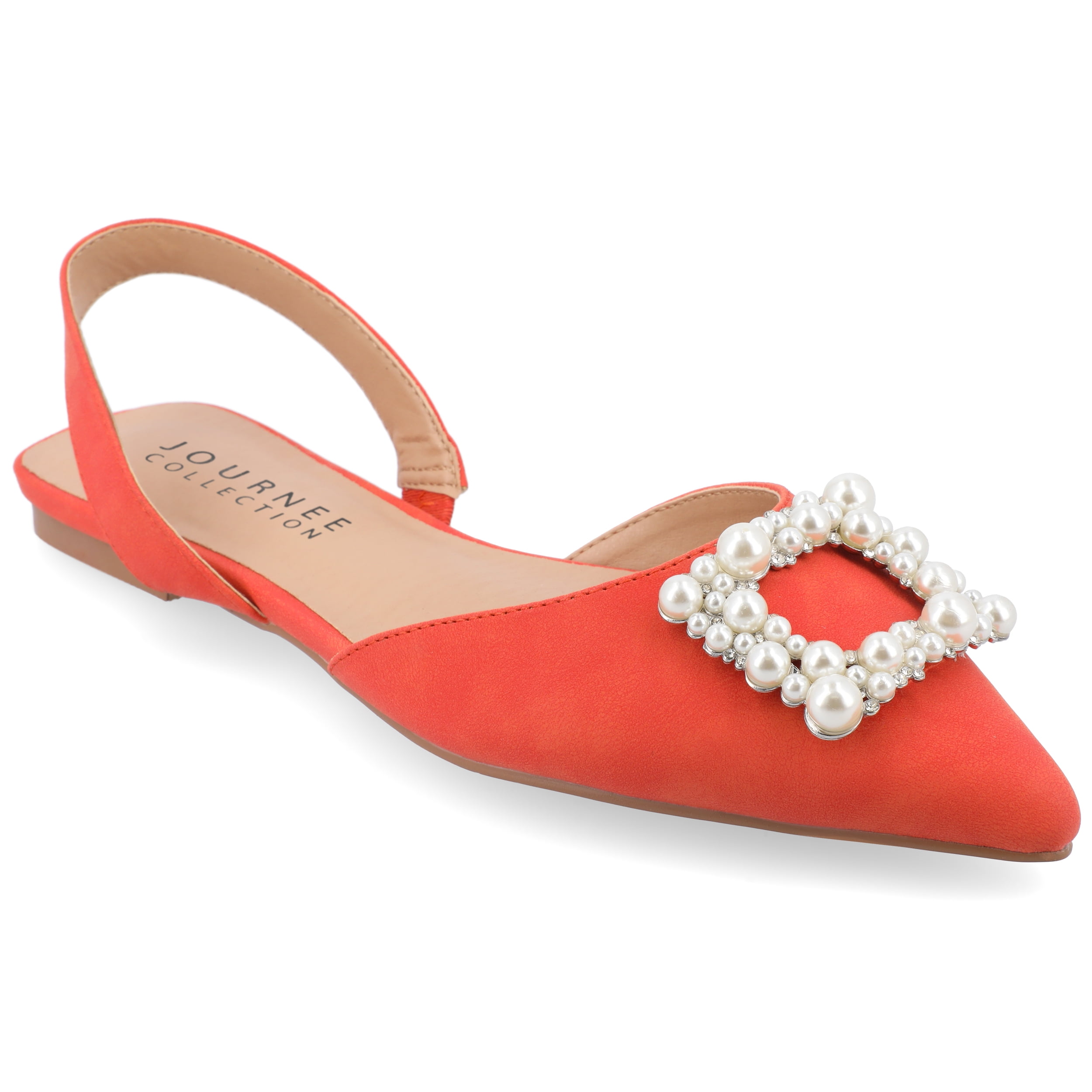 Journee Womens Hannae Wide Width Sling Back Pointed Toe Flats - Walmart.com