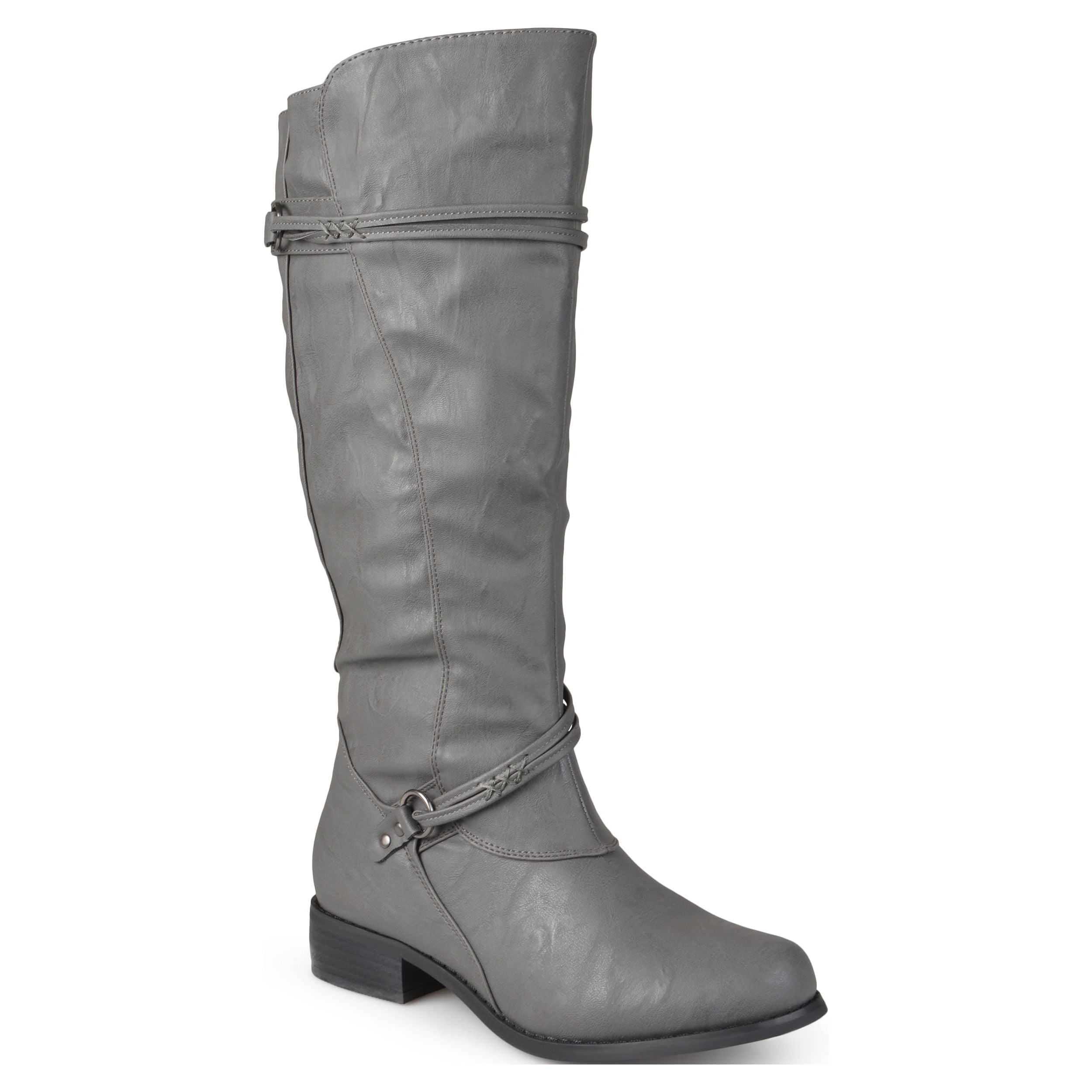 Journee Womens Harley Extra Wide Calf Stacked Heel Riding Boots ...